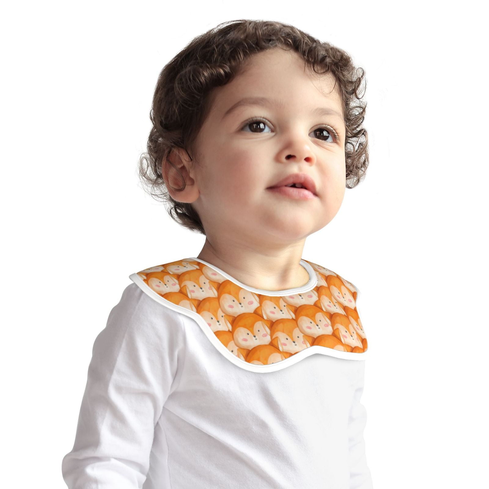 Hirioo Cute Fox Faces Pattern for Baby Cotton Petal Bib Drool Bibs for ...