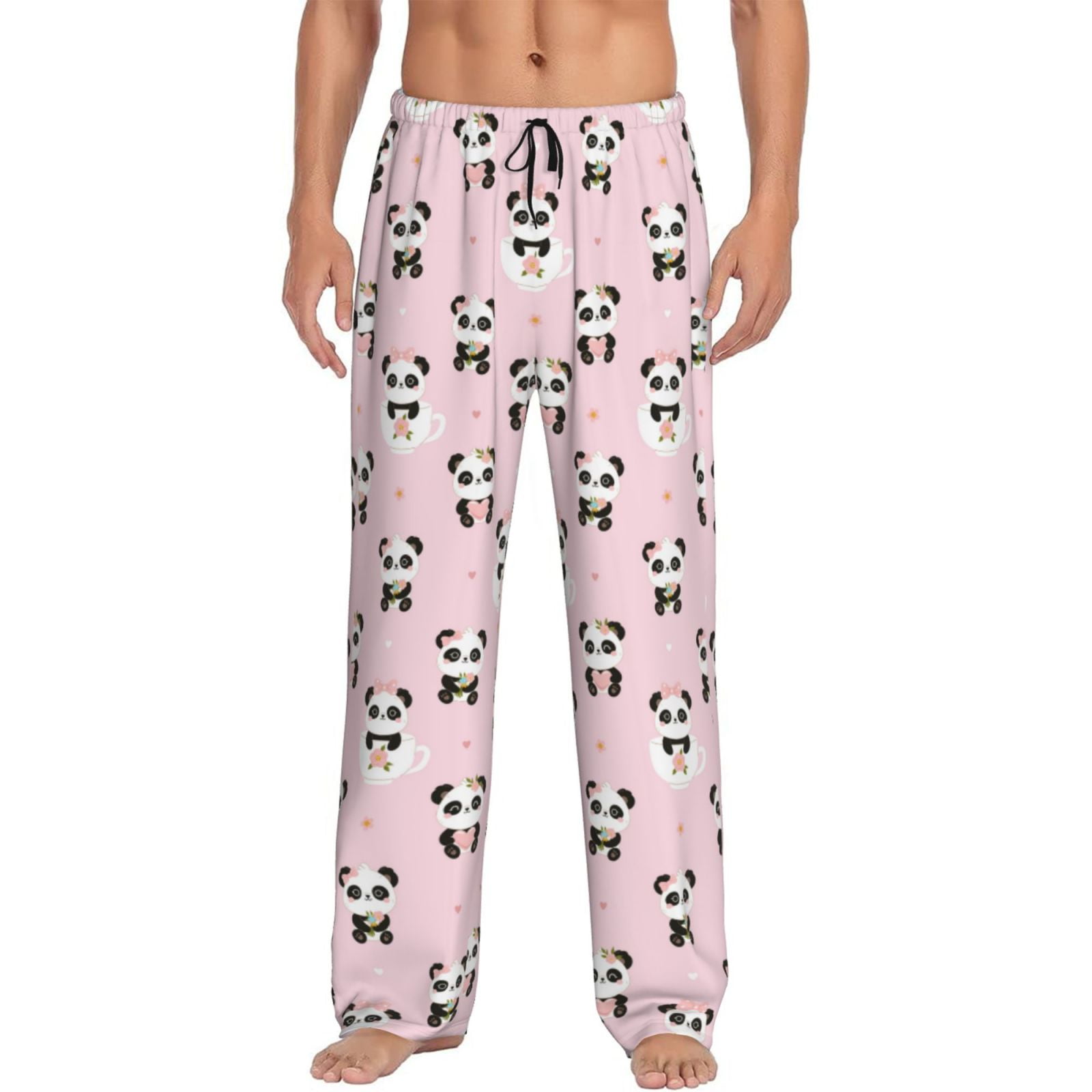 Hirioo Cute Kawaii Panda for Men's PJ Pajama Pants Sleep Pants Men's ...
