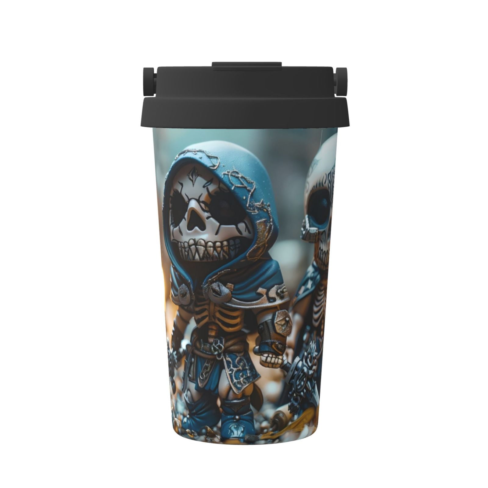 Hirioo Cute Skeletons Figurines for Coffee Travel Mug Insulated Coffee ...
