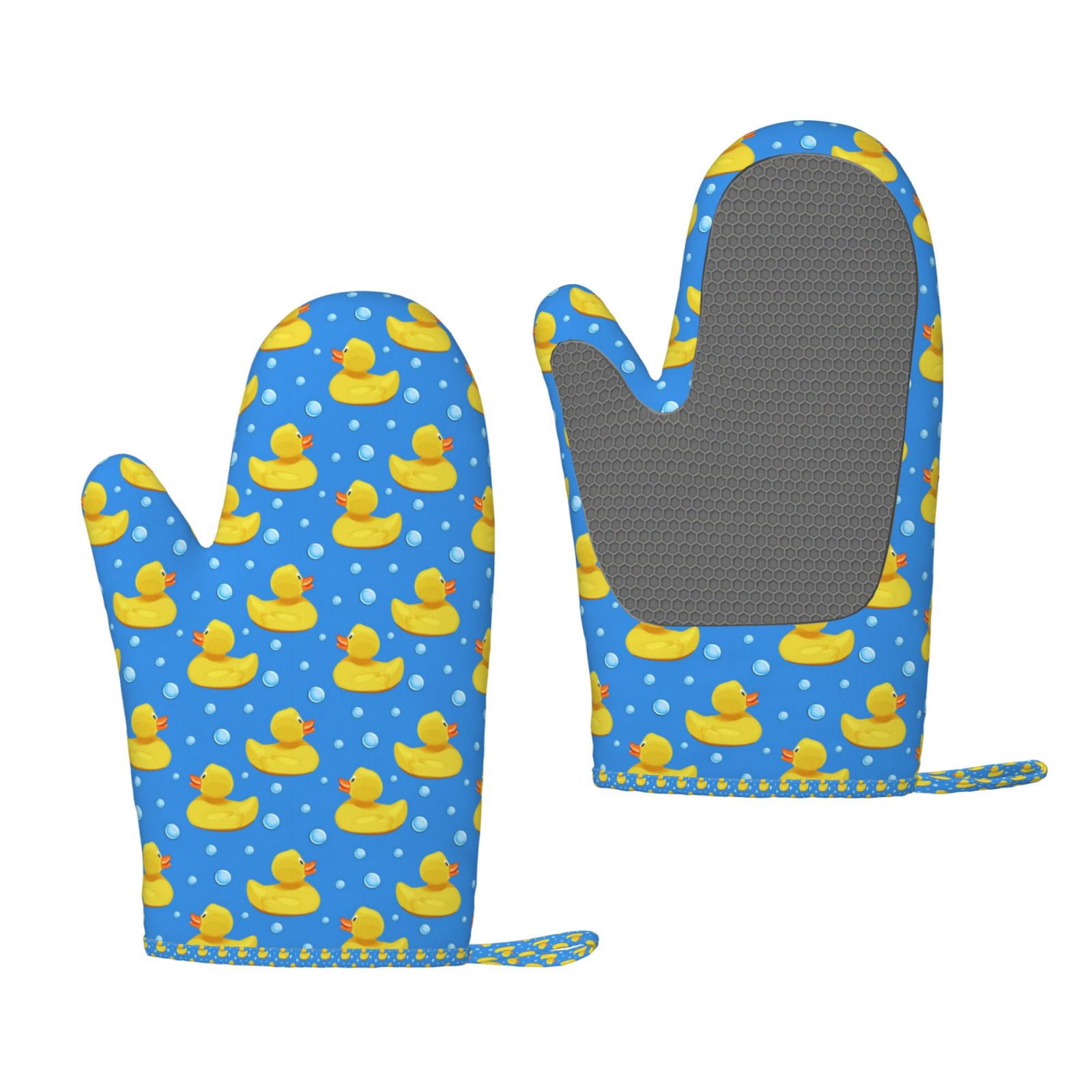 Hirioo Cute Yellow Rubber Ducks for Silicone Oven Mitts for BBQ, Baking ...
