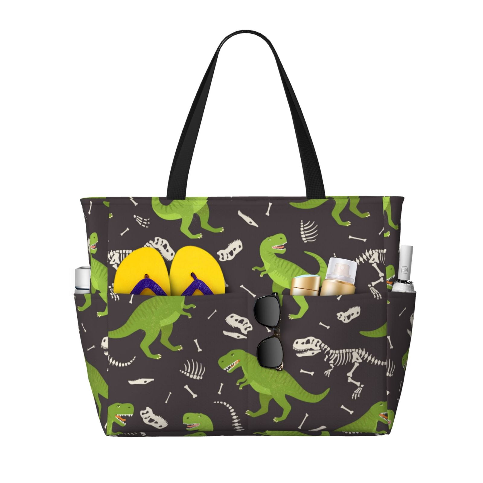 Hirioo Dinosaur Skeleton for Large Capacity Beach Travel Bag for Women ...