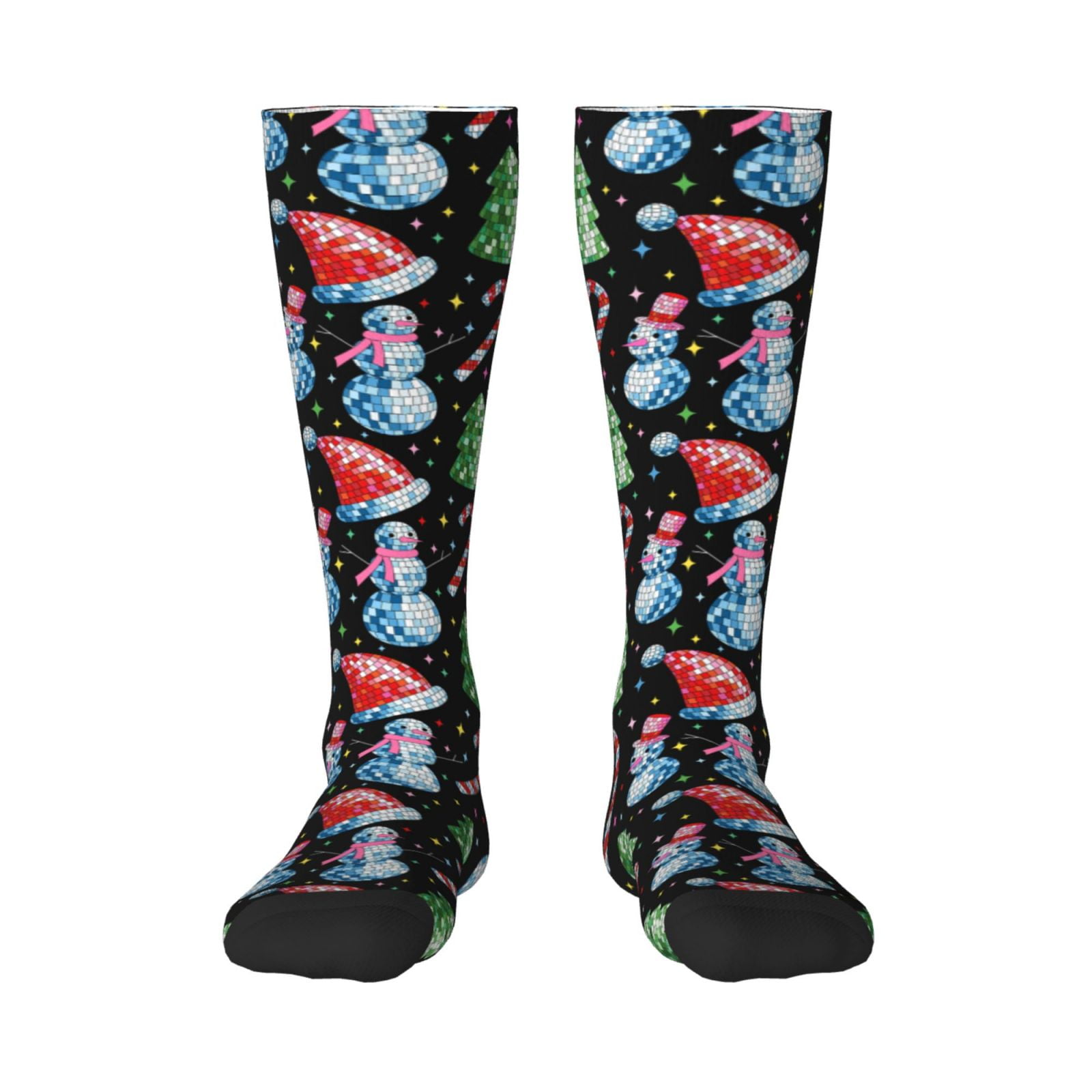 Hirioo Disco Mirror Ball Snowman for Adult Stockings Breathable Sock ...