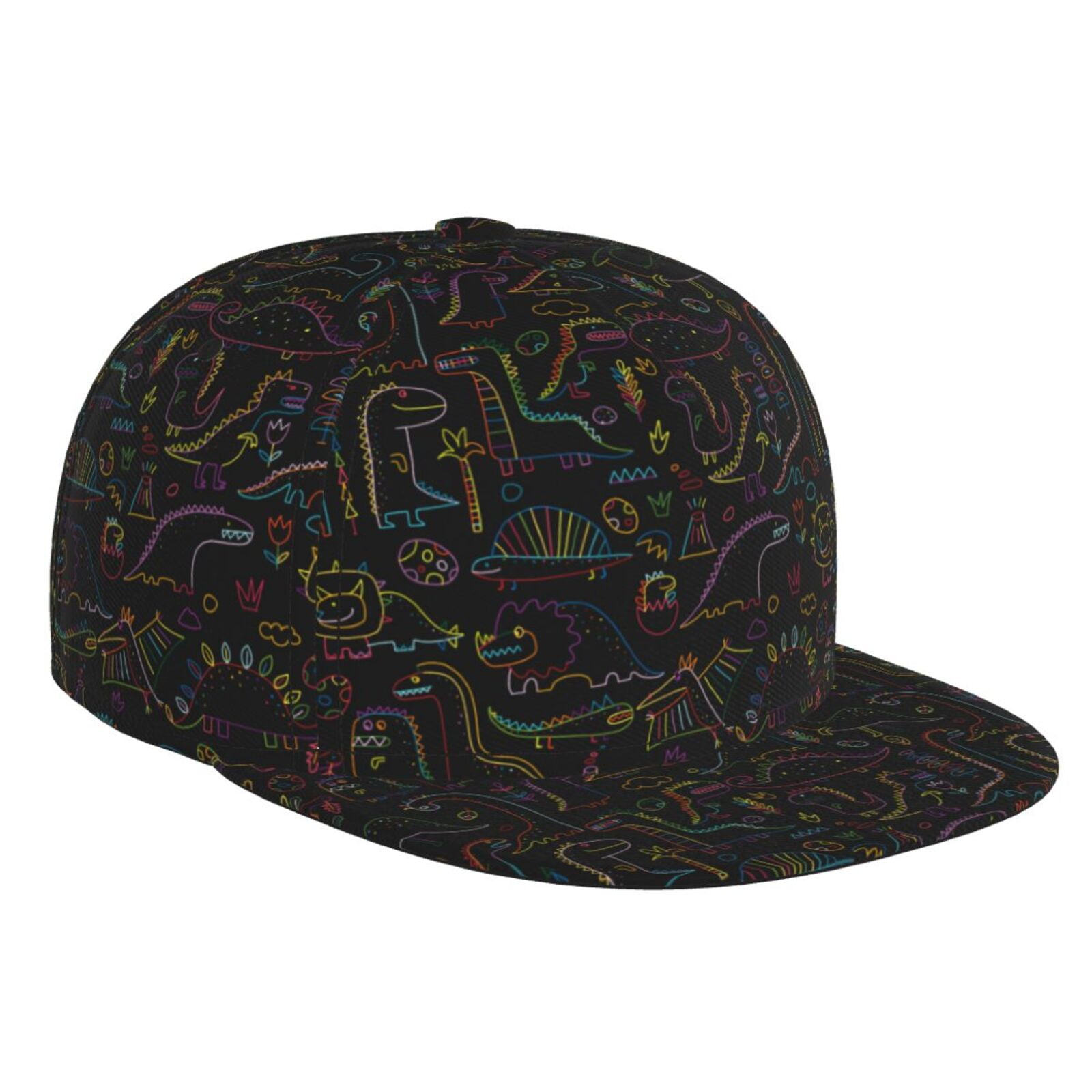 Hirioo Doodle Dinosaur for Baseball Cap Men Cap Flat Brim for Men Women ...