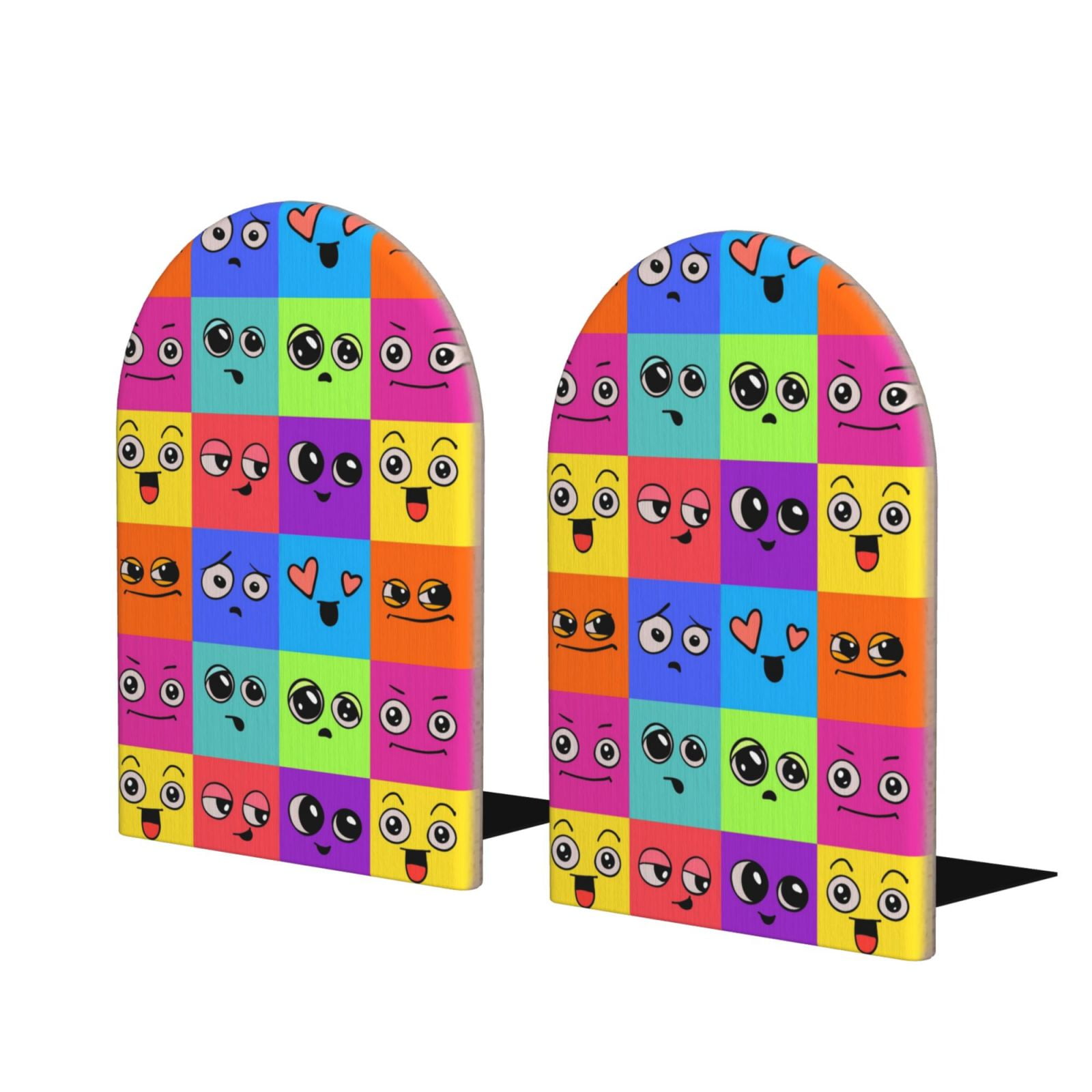 Hirioo Doodle Faces Emotions for Bookends Decorative Bookends for ...