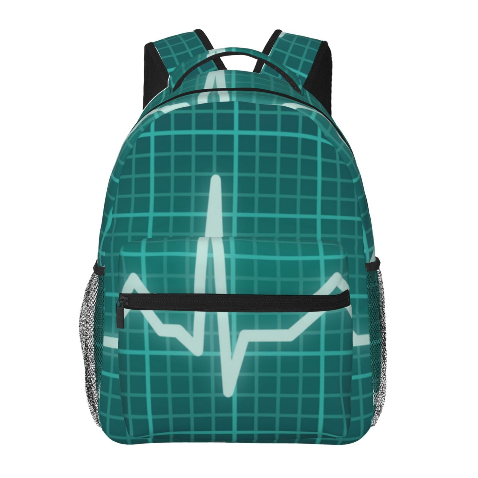 Hirioo ECG Wave Print Laptop Backpack Lightweight Casual Travel Daypack ...