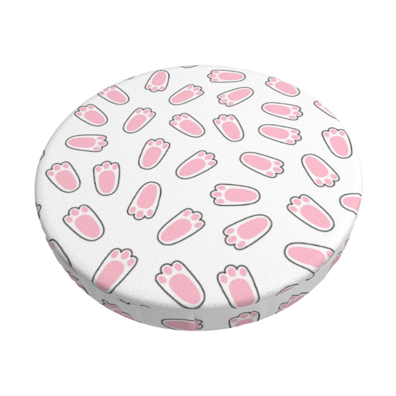 Hirioo Easter bunny footprint for Round Bar Stool Seat Covers Washable ...