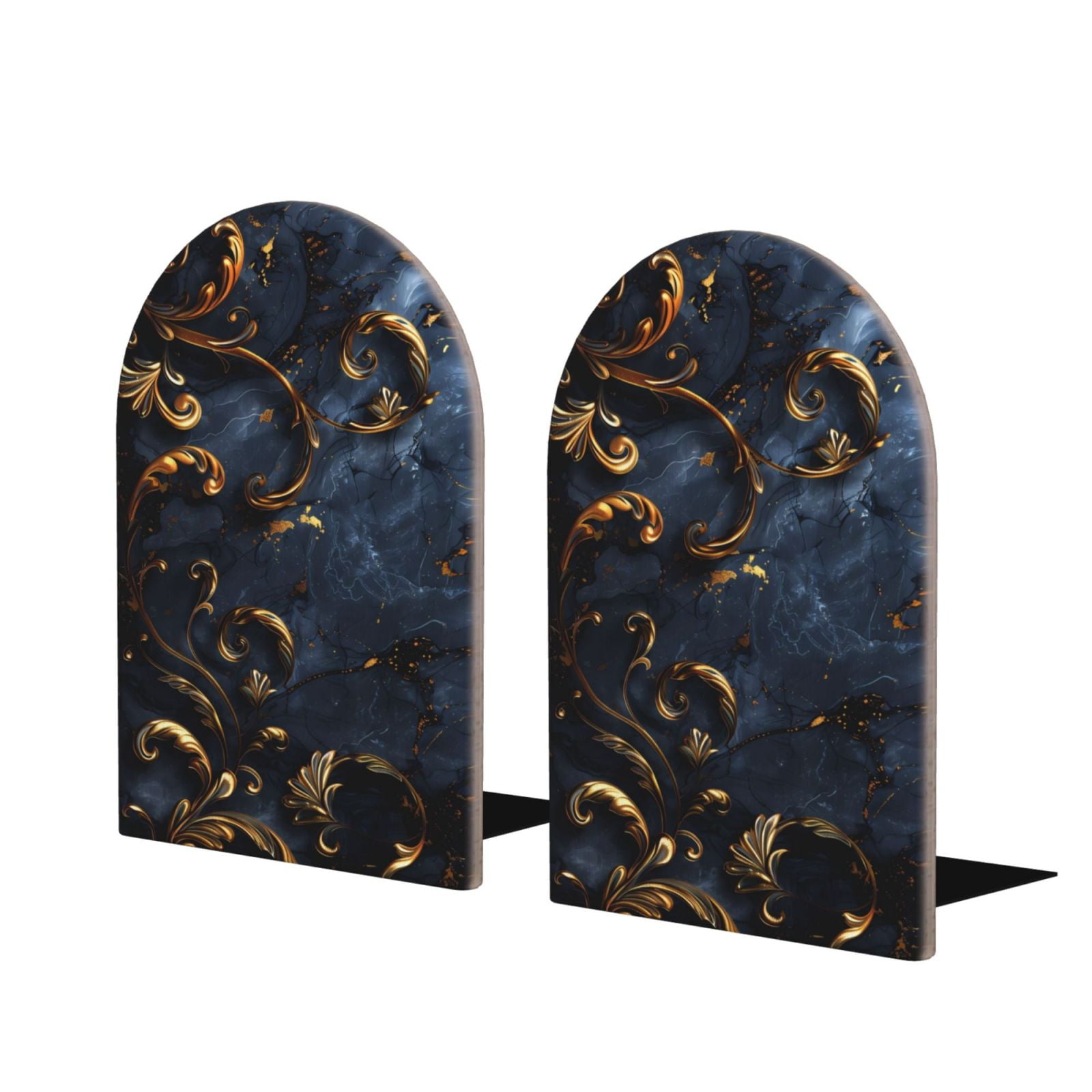 Hirioo Elegant Gold Scrollwork for Bookends Decorative Bookends for ...