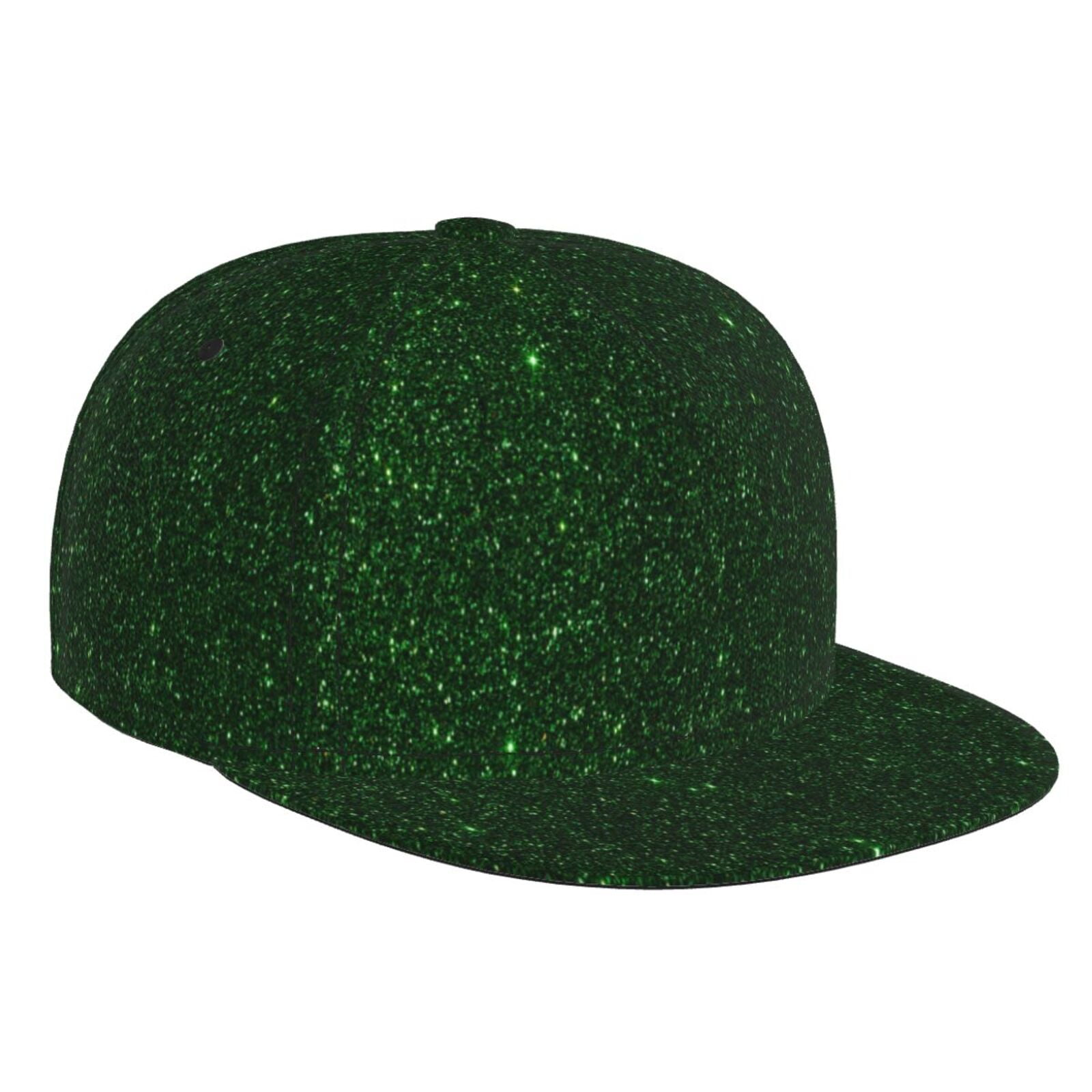 Hirioo Emerald Green Sparkling for Baseball Cap Men Cap Flat Brim for ...