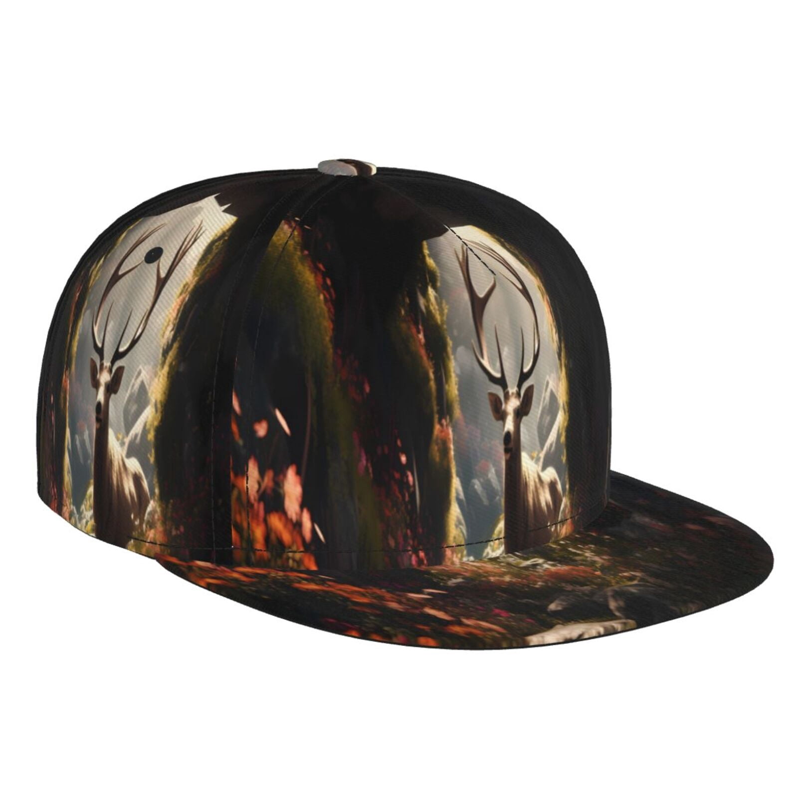 Hirioo Enchanted Deer In Cave for Baseball Cap Men Cap Flat Brim for ...