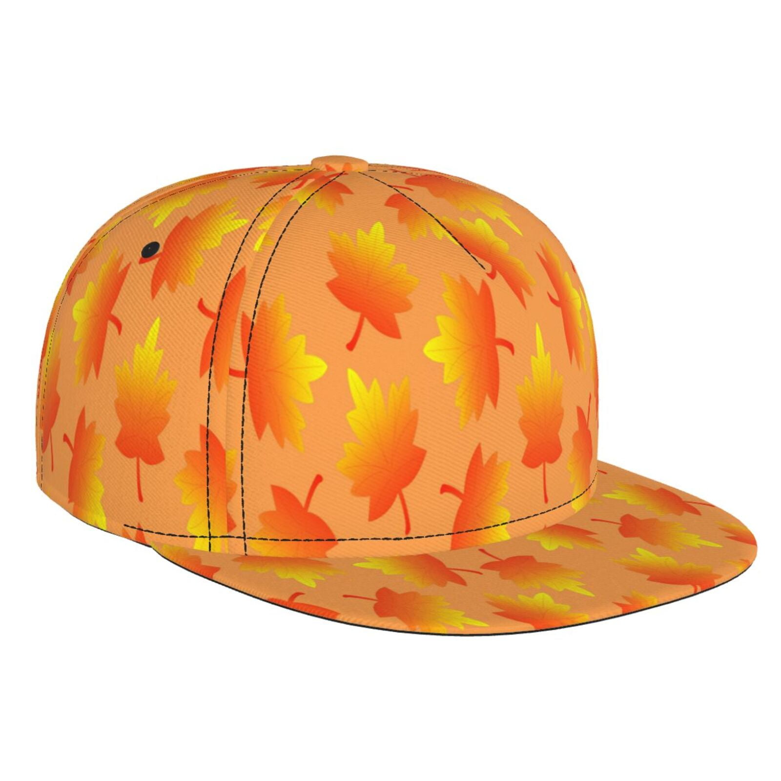 Hirioo Fall Maple Leaves for Baseball Cap Men Cap Flat Brim for Men ...