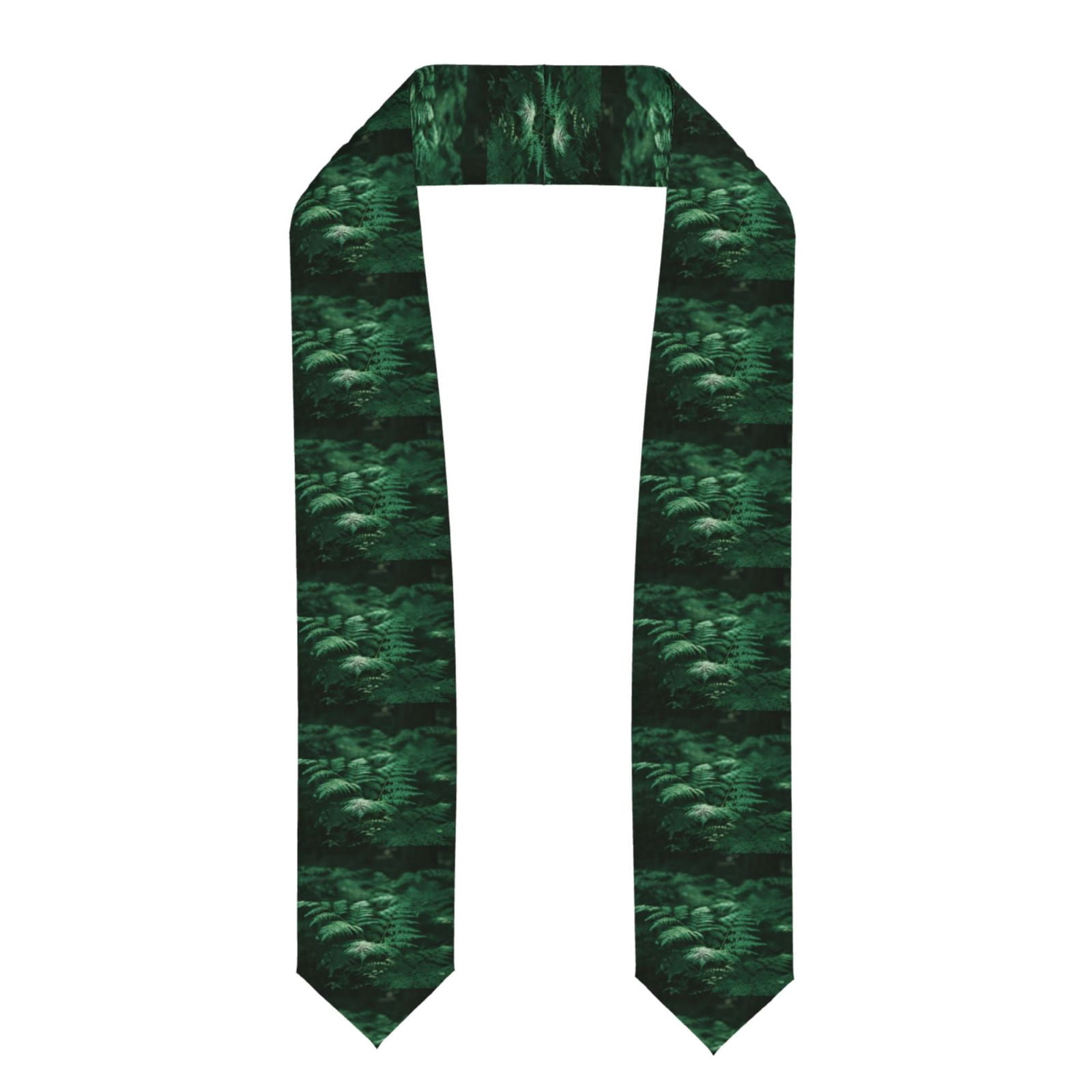 Hirioo Ferns Leave Green Foliage for 72" Graduation Shawl Stole Unisex ...