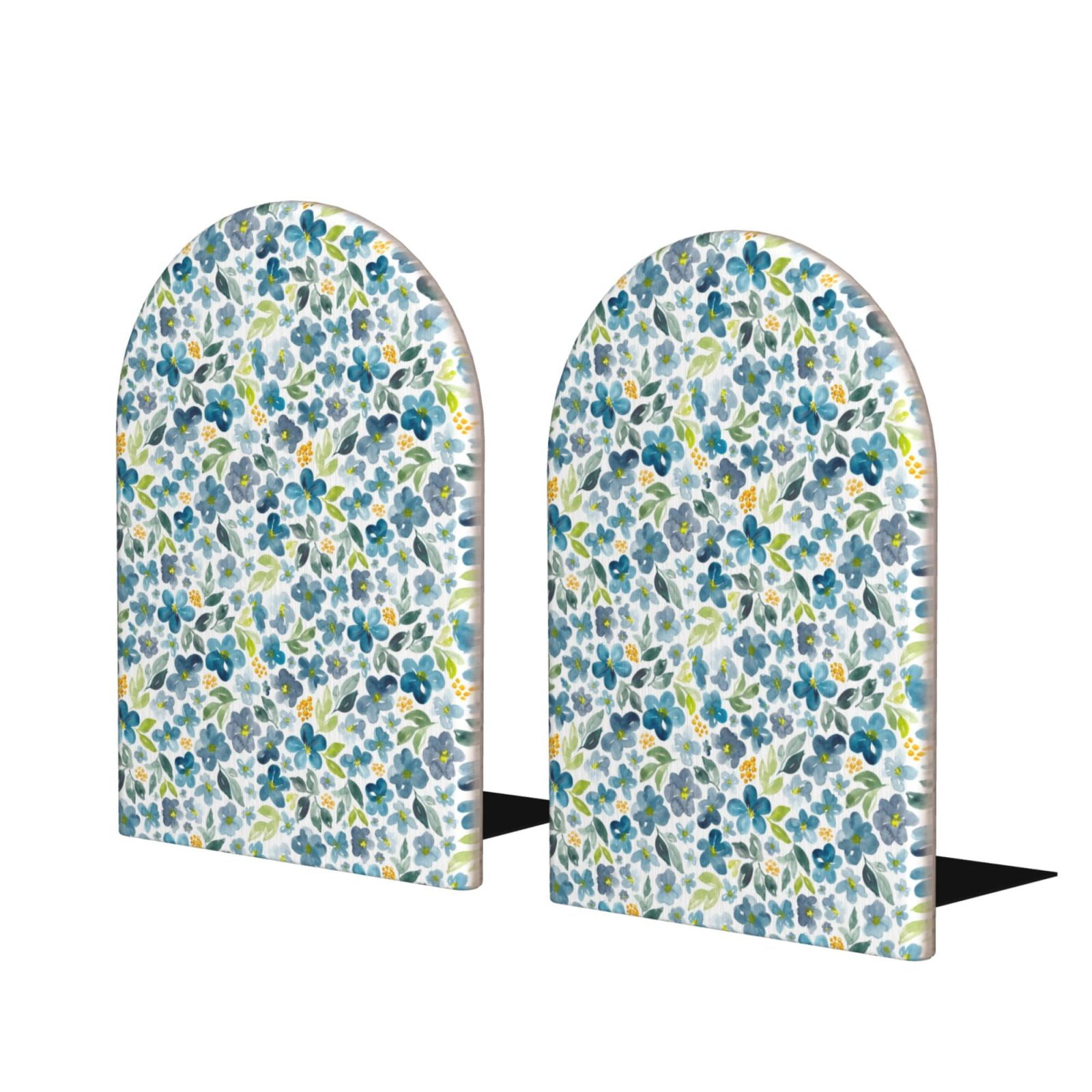Hirioo Floral In Blue for Bookends Decorative Bookends for Shelves for ...