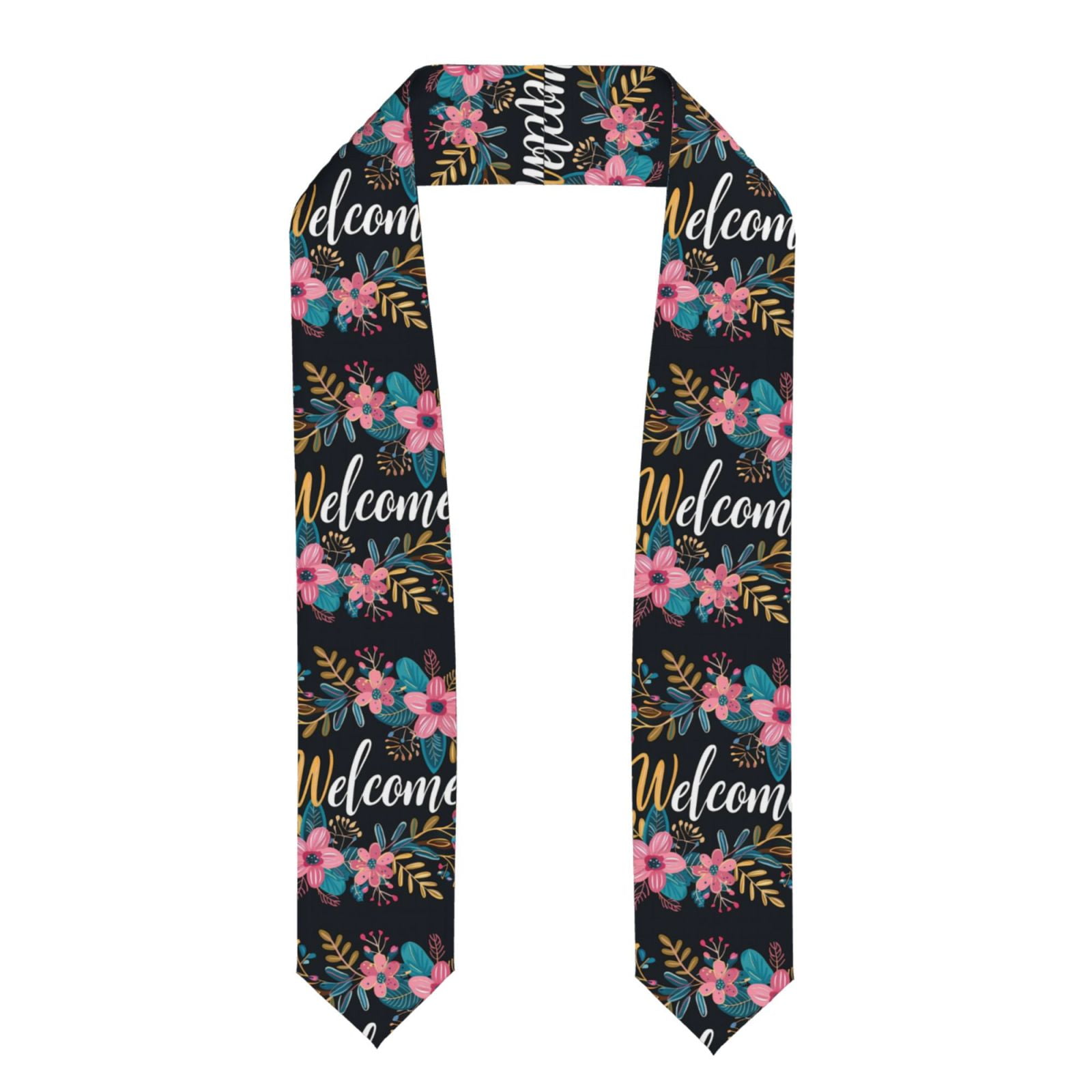 Hirioo Floral Welcome Sign for 72" Graduation Shawl Stole Unisex Adults ...