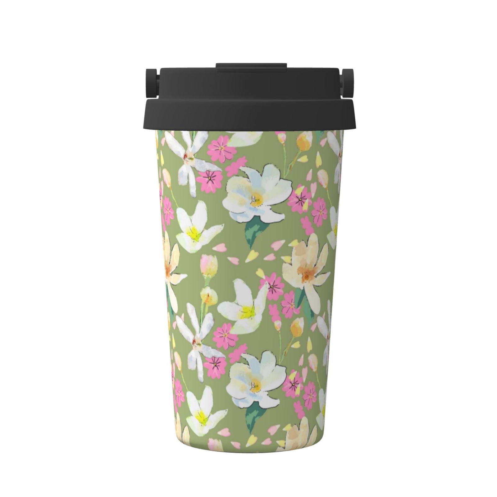 Hirioo Flowers And Buds for Coffee Travel Mug Insulated Coffee Mug with ...