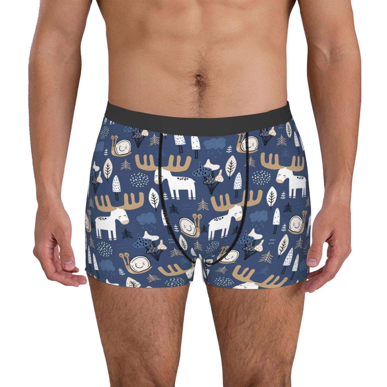 Hirioo Forest Elk for Men's Boxer Briefs Men Cotton Underwear Boxer ...