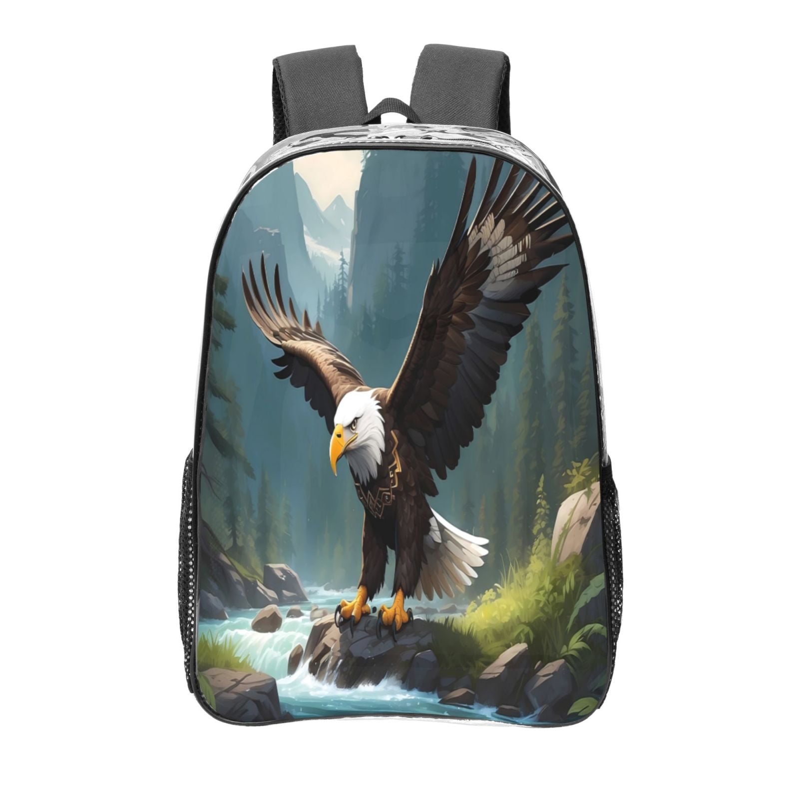 Hirioo Forest River Bald Eagle for 16in Transparent Backpack Clear ...