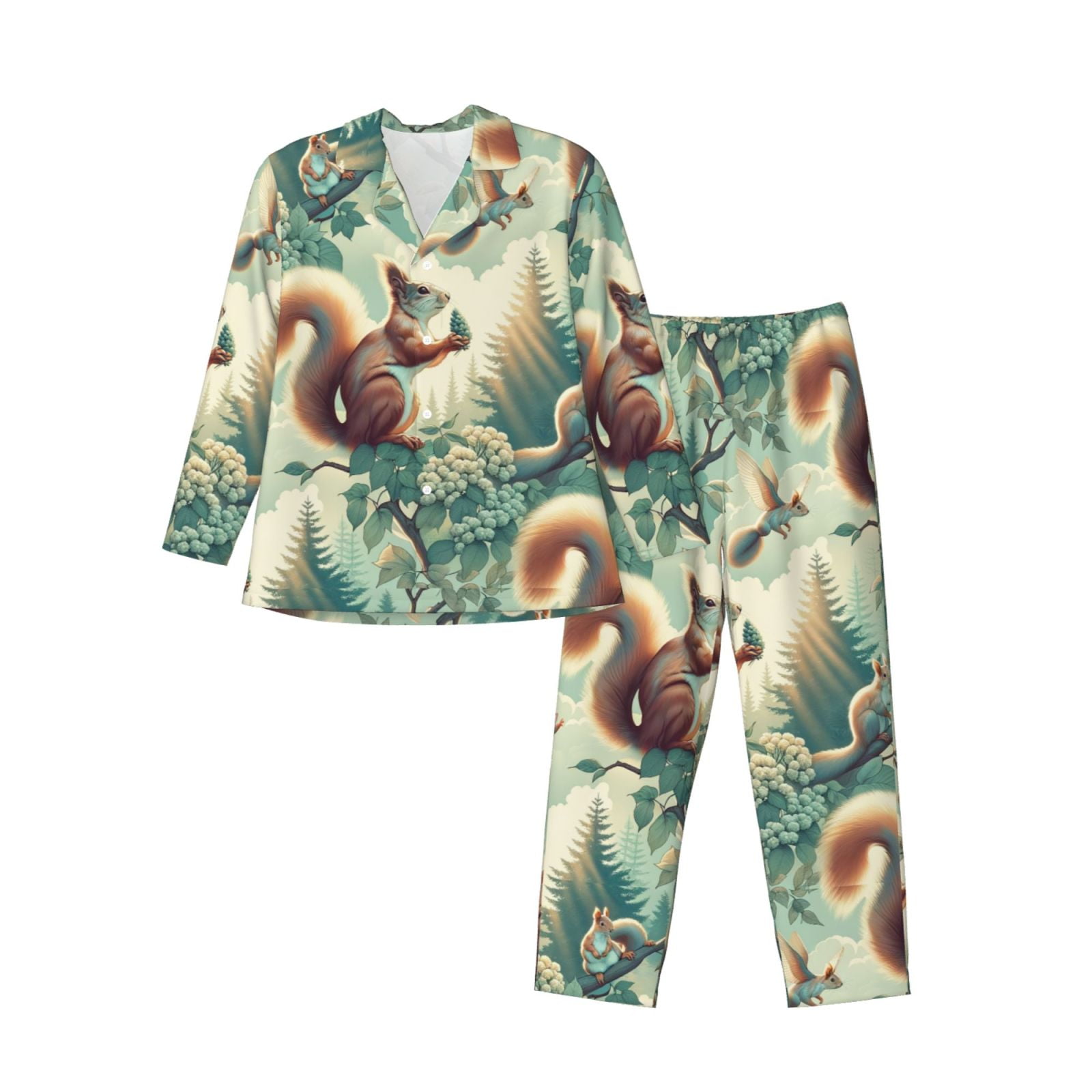 Hirioo Forest squirrel surreal for Men's Pajama Sets 2 Piece Pjs Men's ...