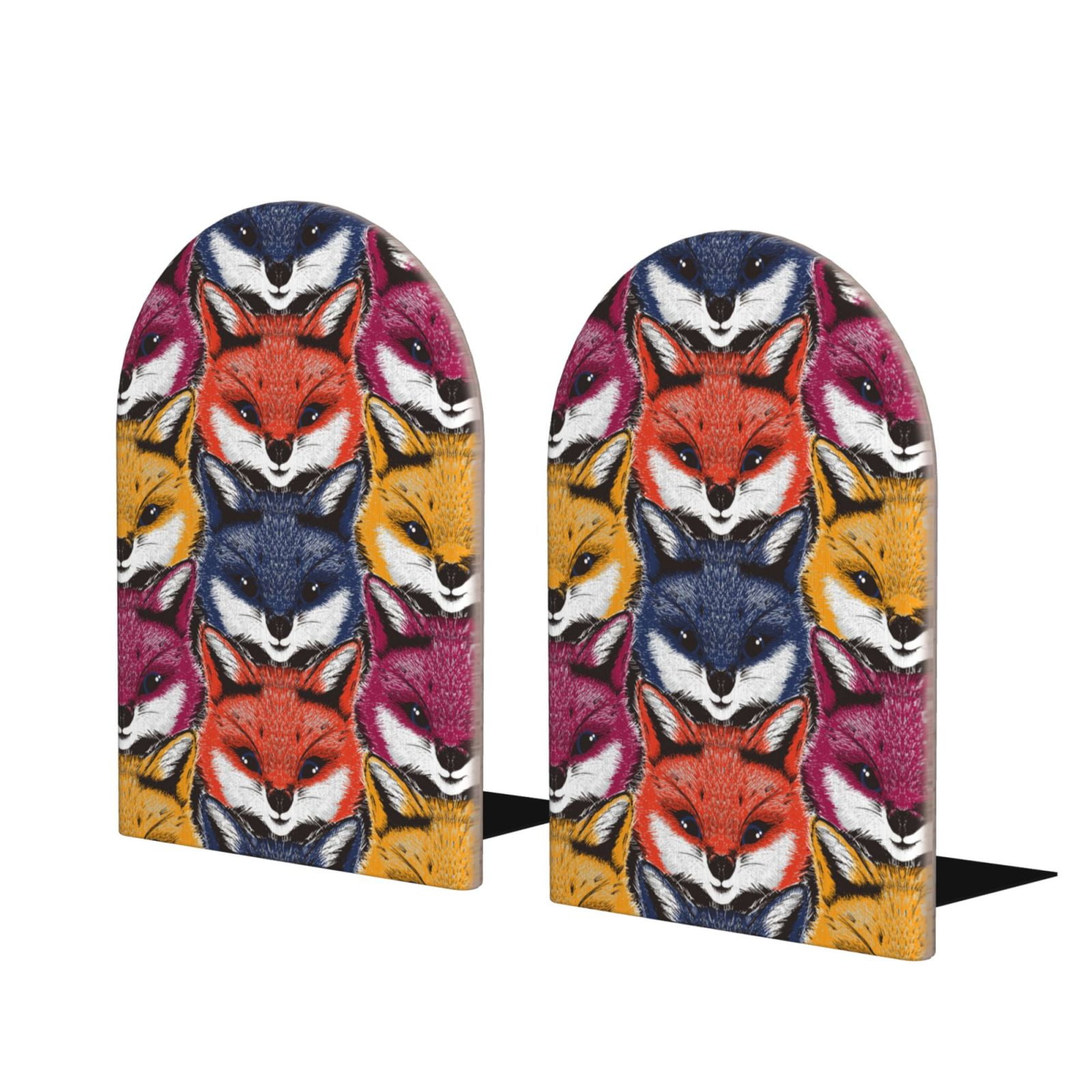 Hirioo Fox Face for Bookends Decorative Bookends for Shelves for Home ...