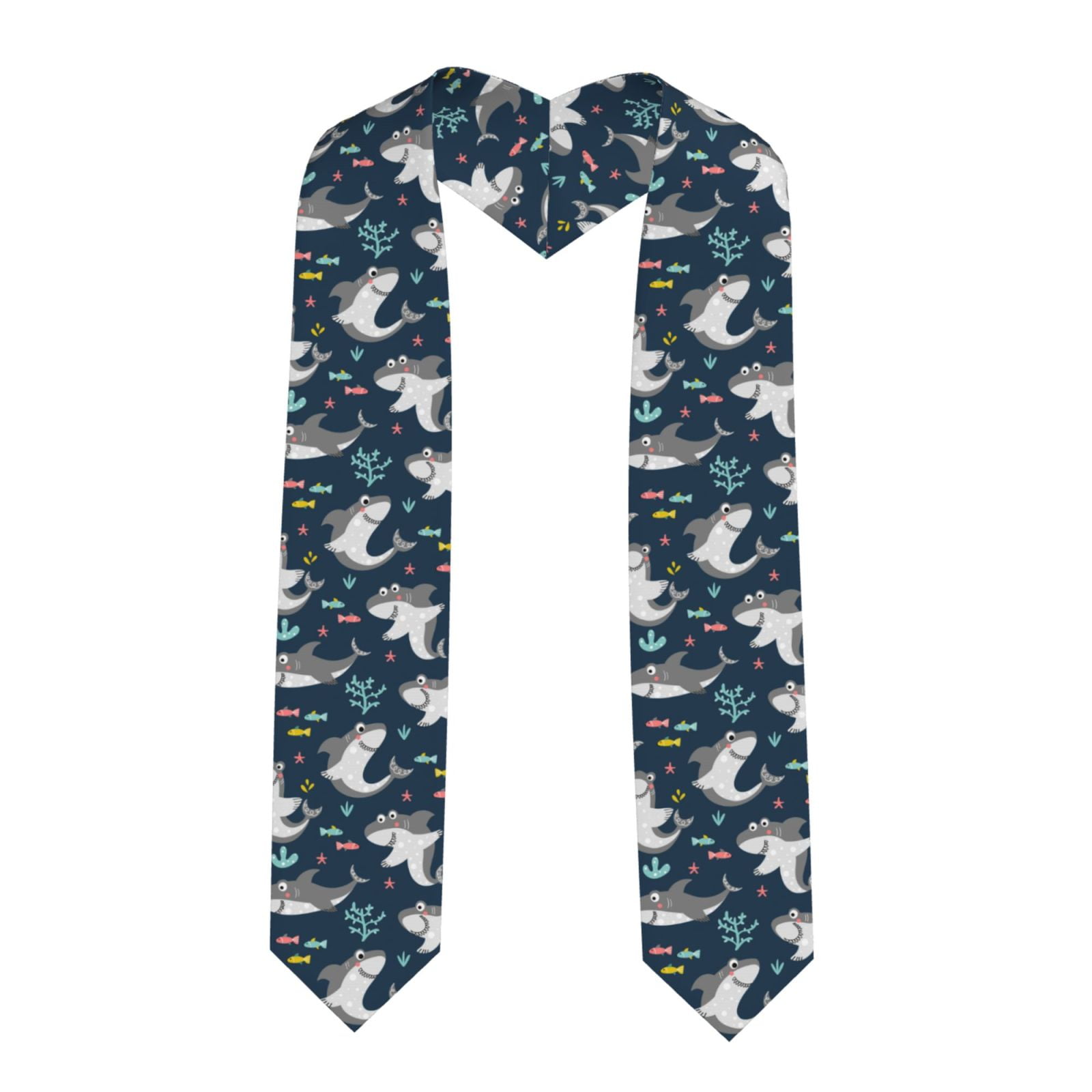 Hirioo Friendly Smiling Sharks for 72" Graduation Shawl Stole Unisex ...