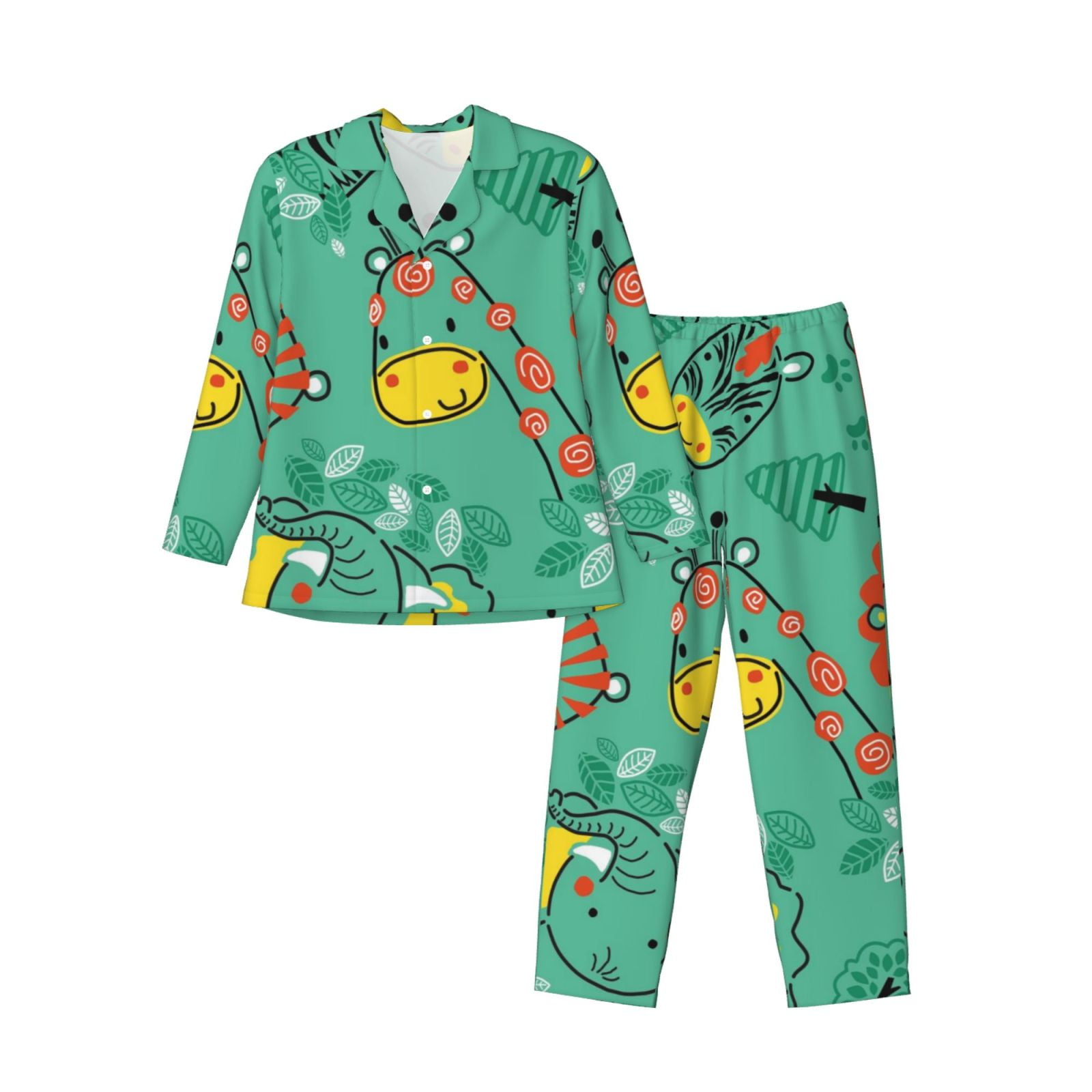 Hirioo Funny Animals in Jungle for Men's Pajama Sets 2 Piece Pjs Men's ...
