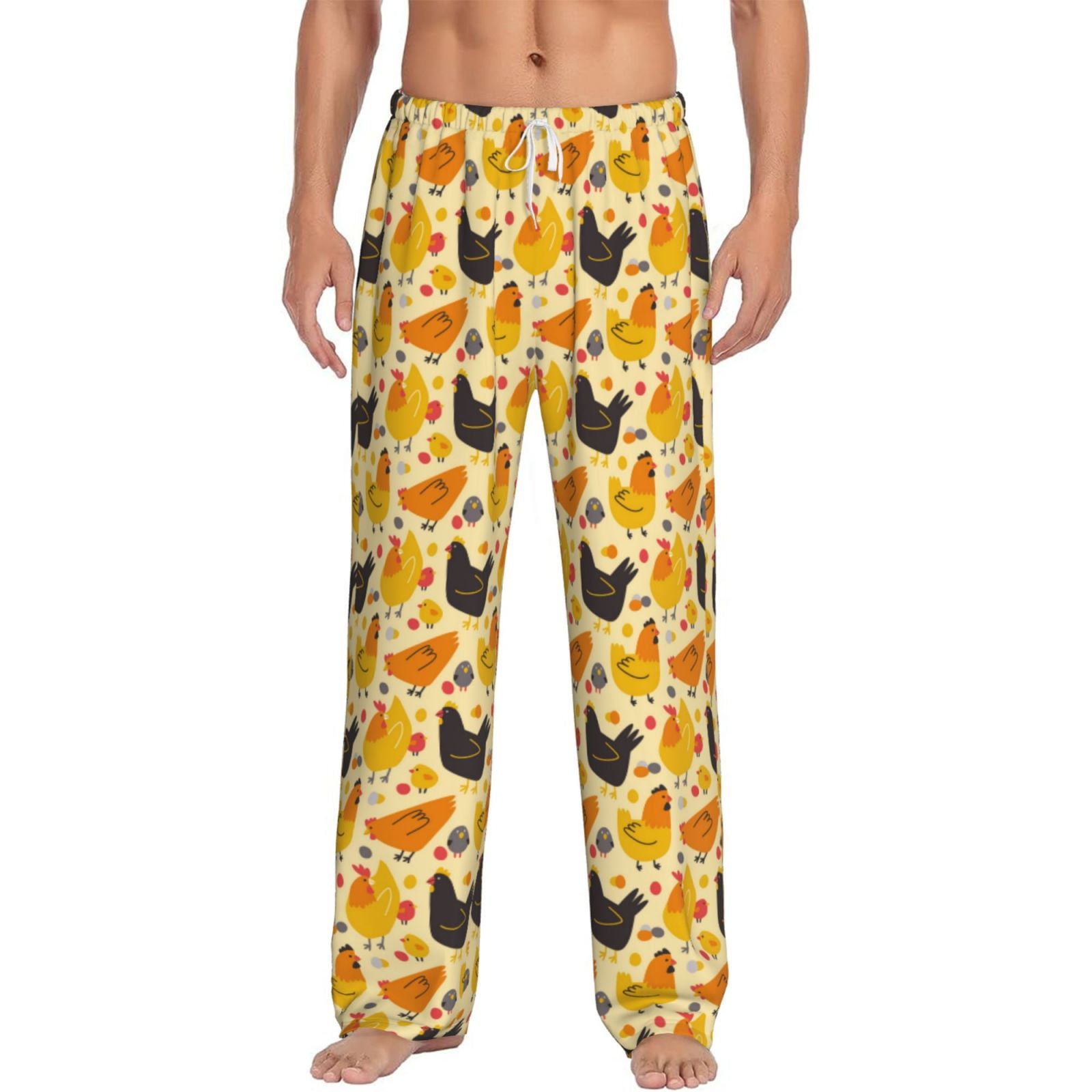 Hirioo Funny Chicken for Men's PJ Pajama Pants Sleep Pants Men's Home ...
