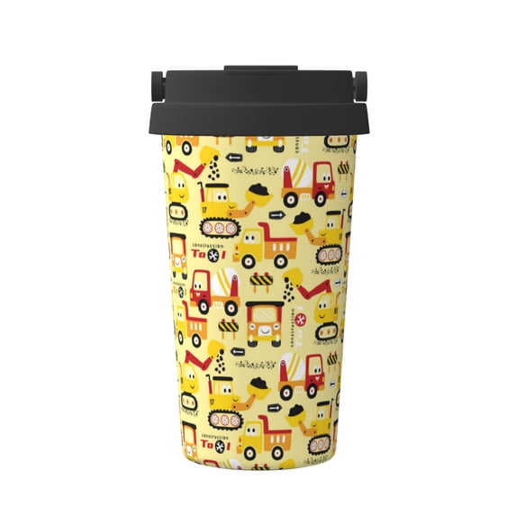 Hirioo Funny Construction Vehicles for Coffee Travel Mug Insulated ...