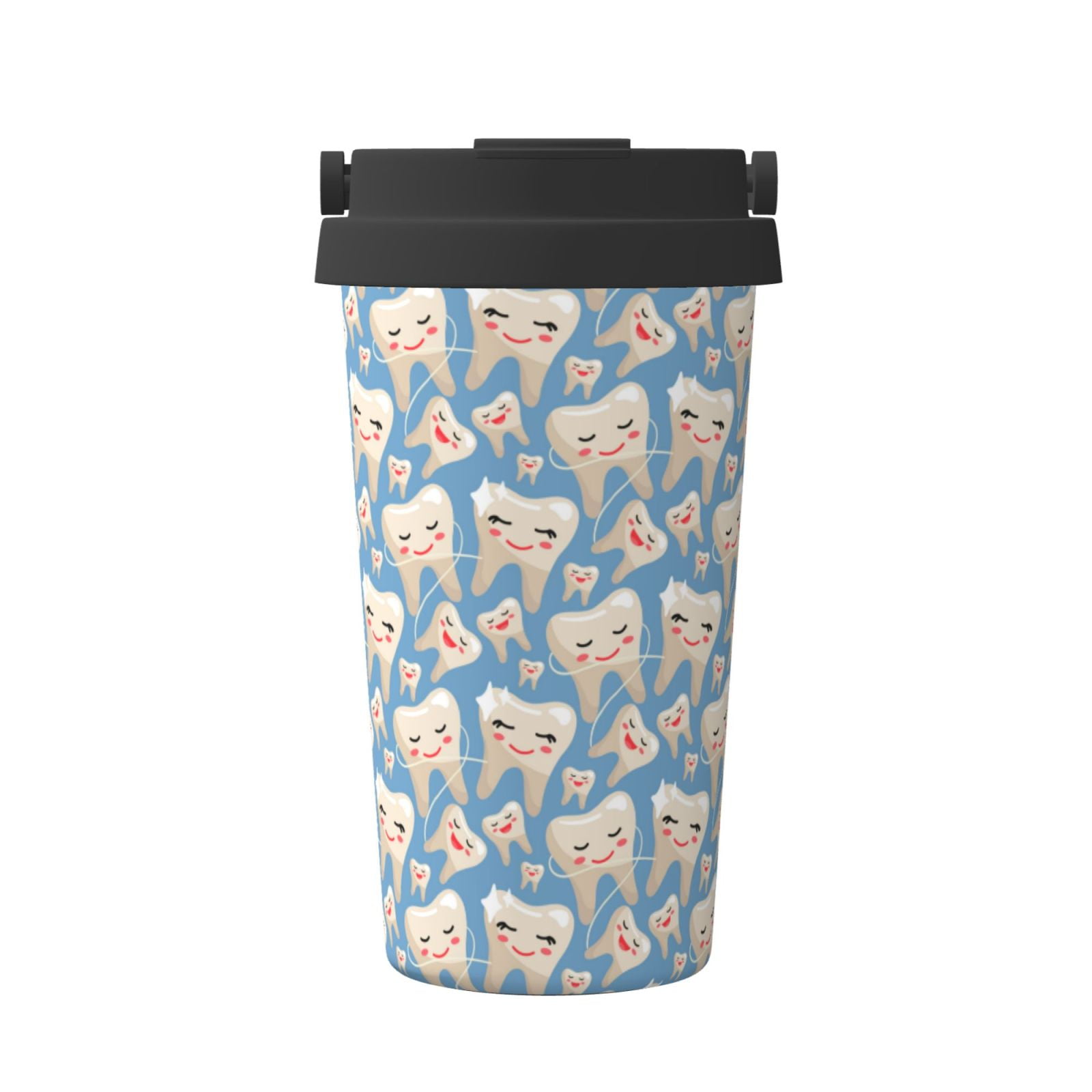 Hirioo Funny Cute Healthy Teeth for Coffee Travel Mug Insulated Coffee ...