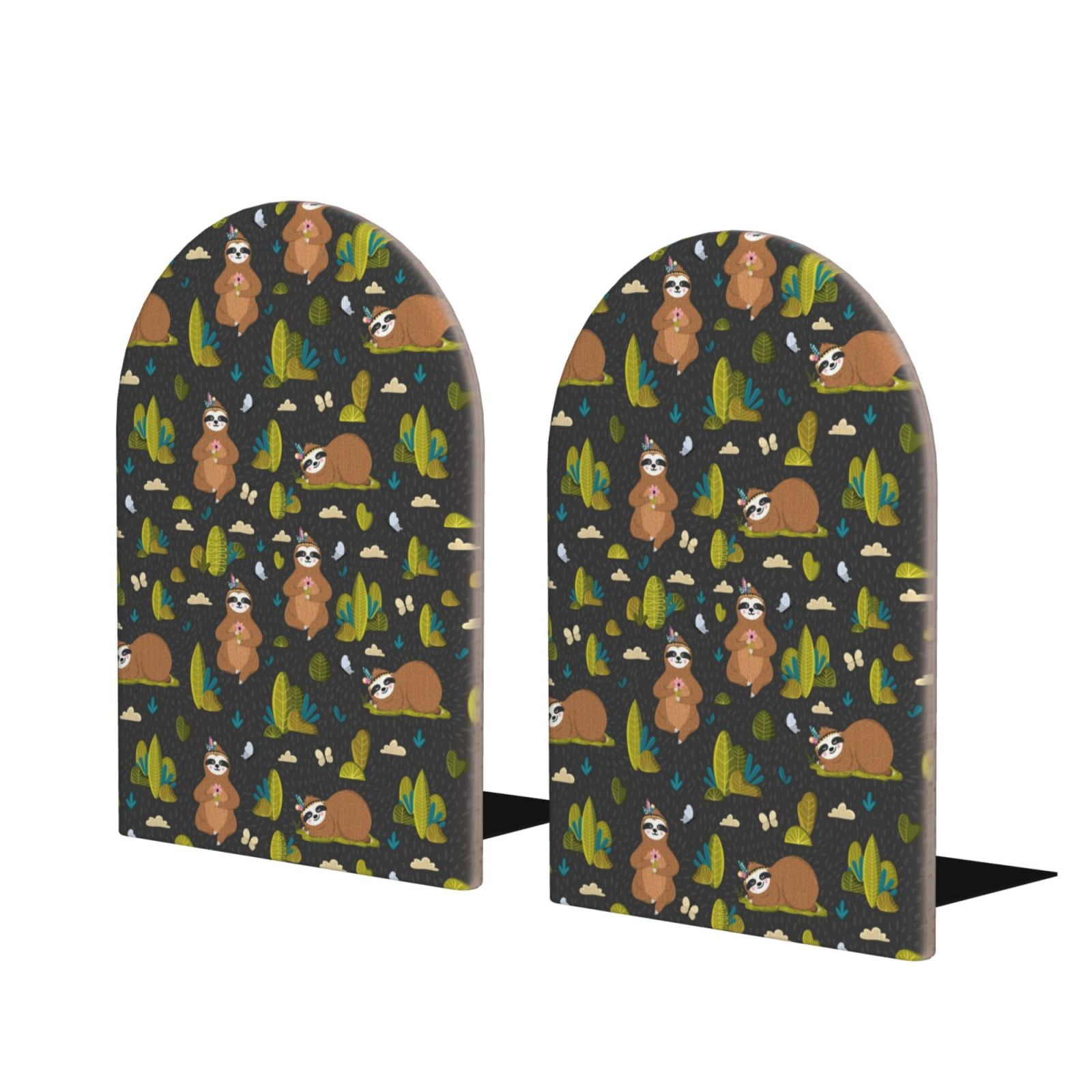 Hirioo Funny Sloths In The Forest for Bookends Decorative Bookends for ...