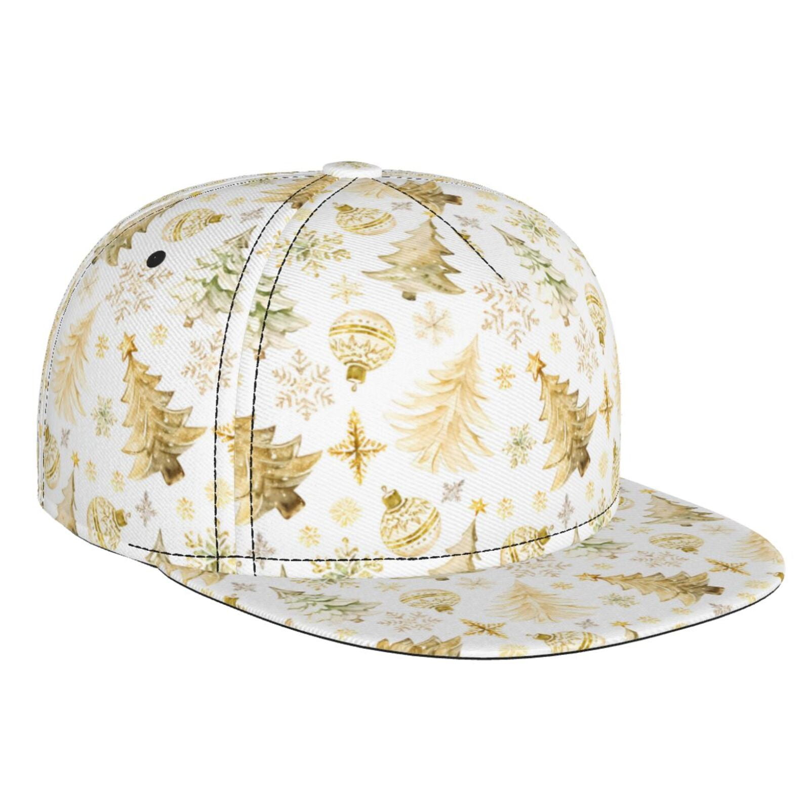 Hirioo Gold Christmas Tree for Baseball Cap Men Cap Flat Brim for Men ...