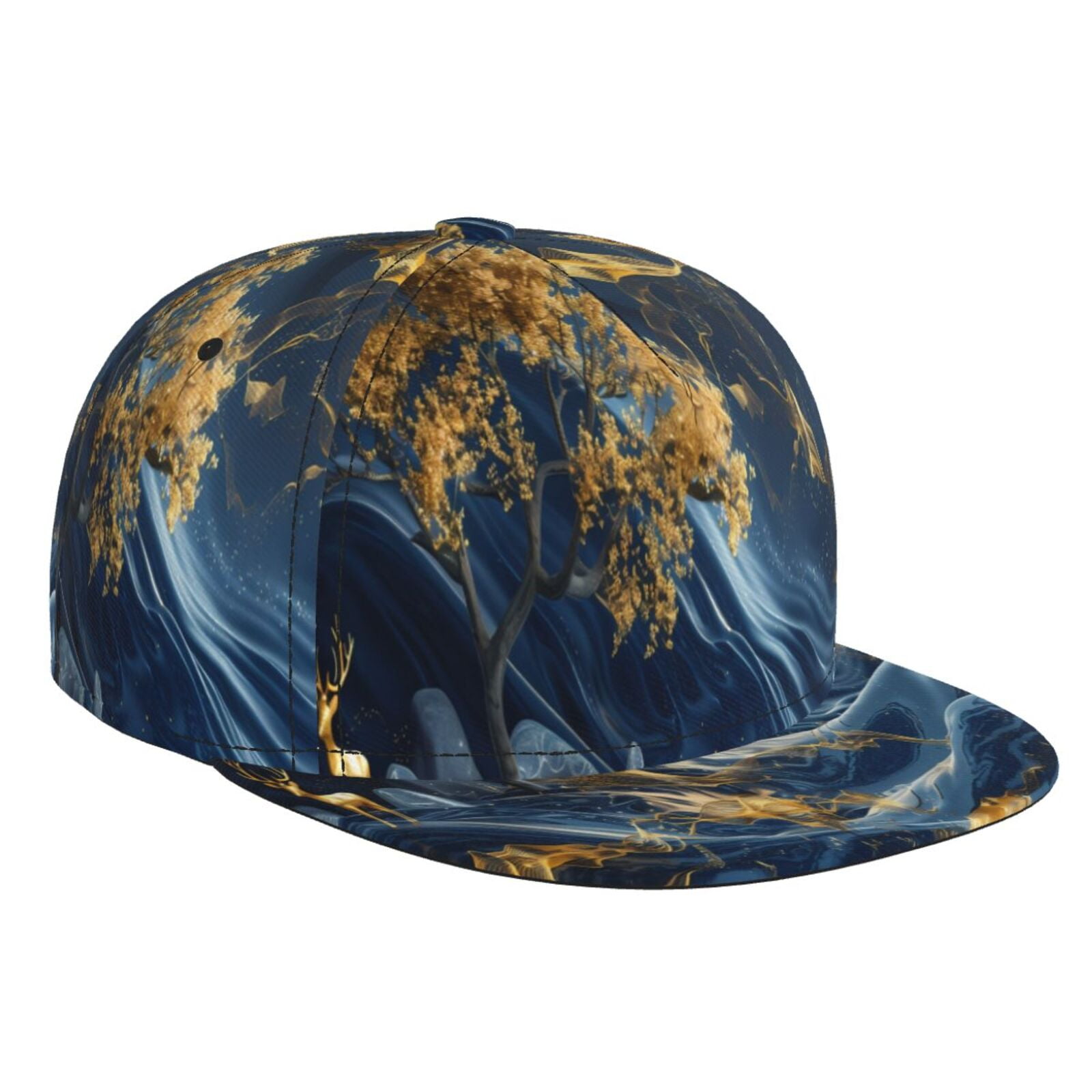 Hirioo Golden Fantasy Landscape for Baseball Cap Men Cap Flat Brim for ...