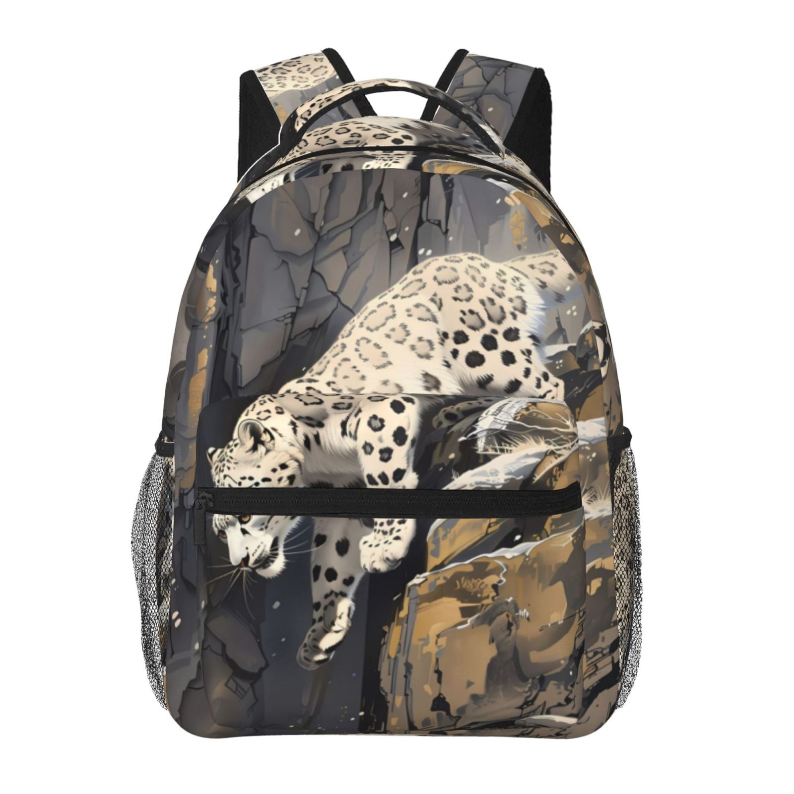Hirioo Graceful Snow Leopard Print Laptop Backpack Lightweight Casual ...