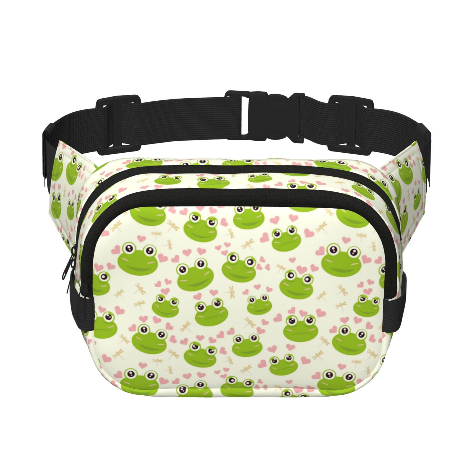Hirioo Green Frog for Double Layer Waist Bag Adjustable Fanny Pack For ...