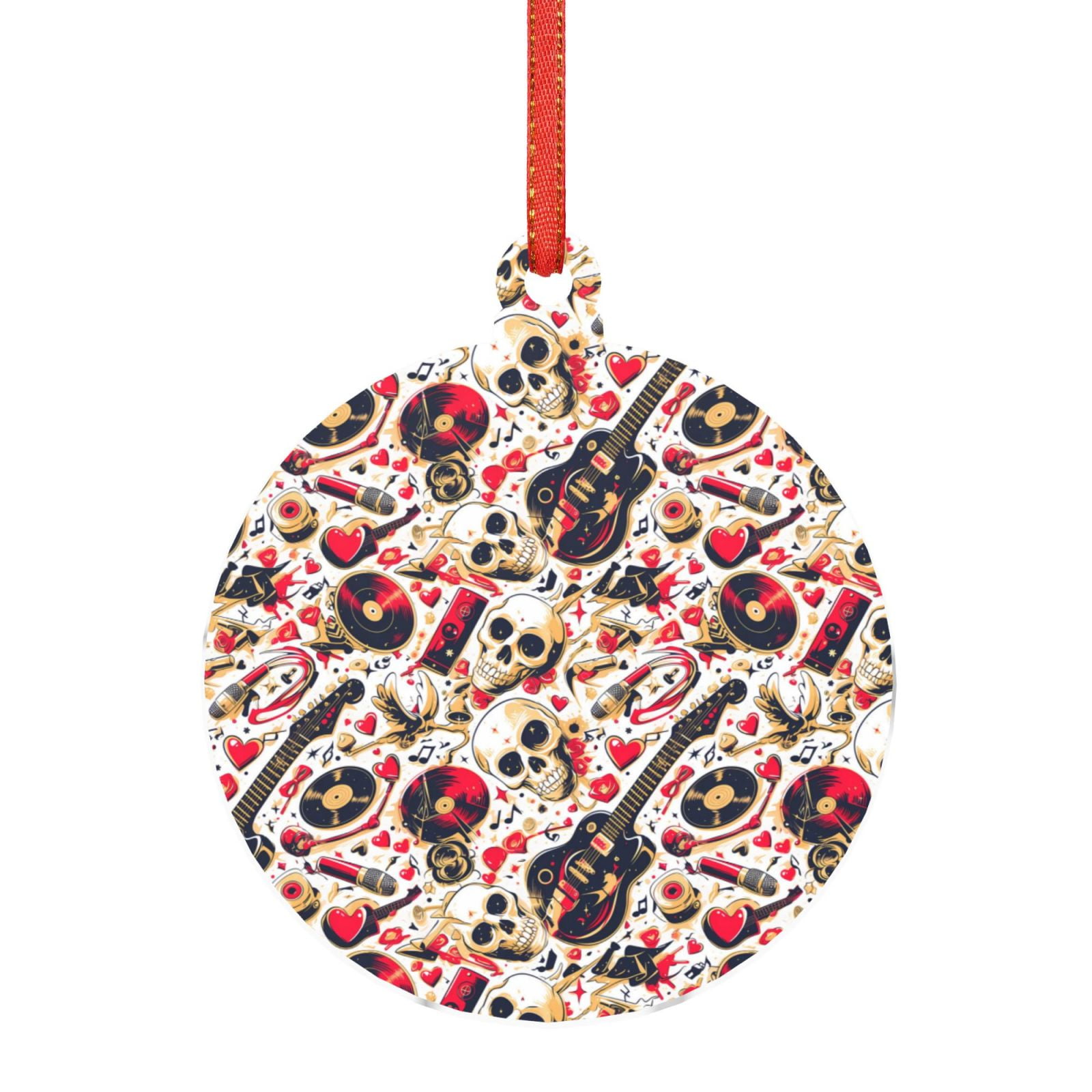 Hirioo Guitar Skull rock for Acrylic Christmas Pendant Hanging ...