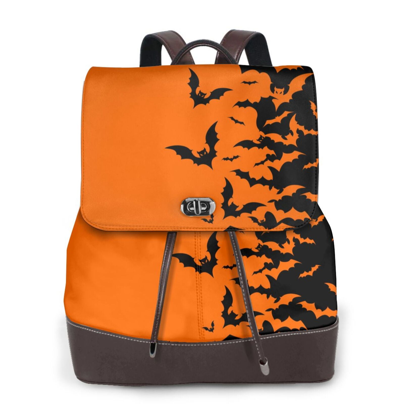 Hirioo Halloween Bats for Womens Backpack Leather Backpack for Women ...