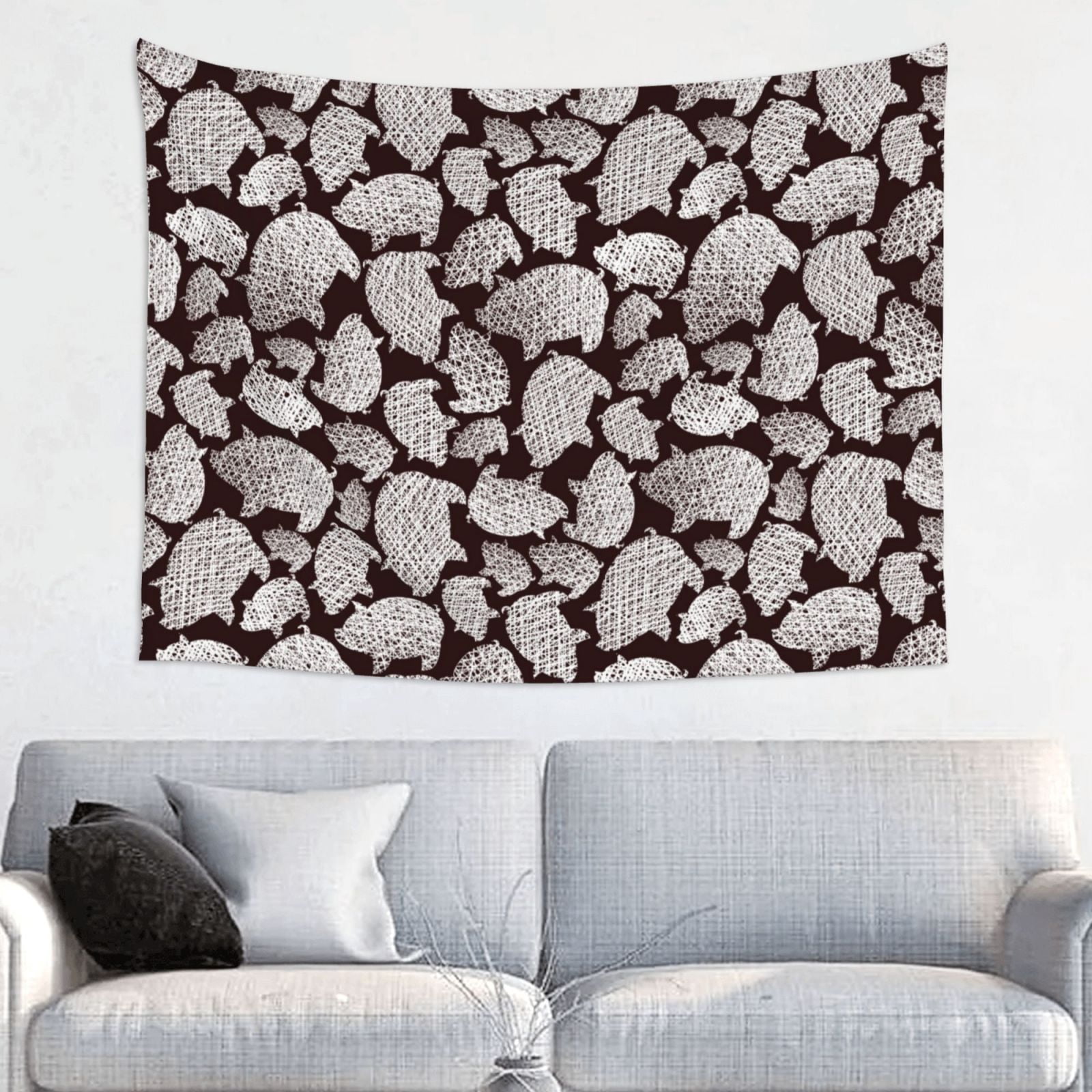 Hirioo Hand Drawn Pig Print Tapestry Lightweight Fabric for Bedroom ...