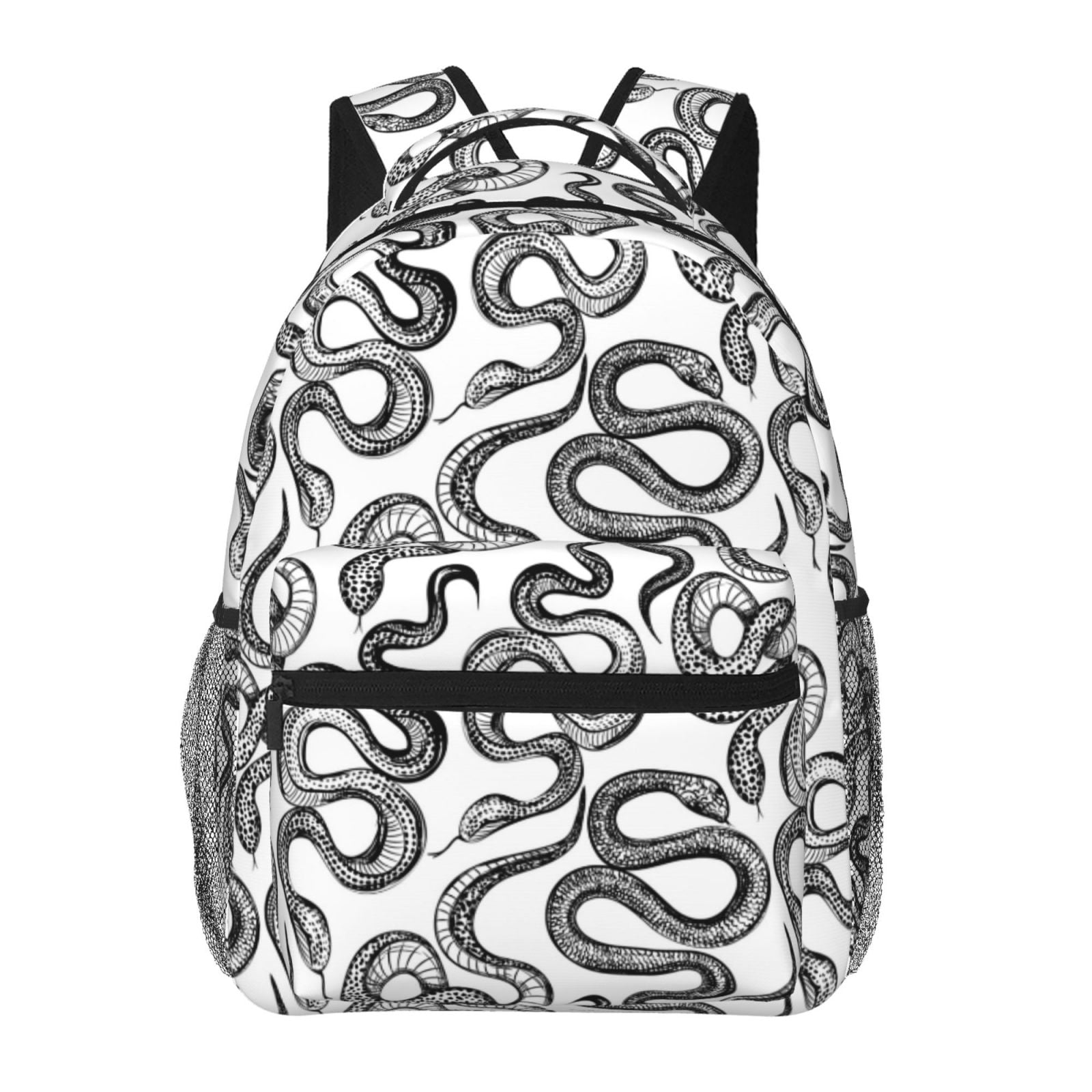 Hirioo Hand Drawn Snake Print Laptop Backpack Lightweight Casual Travel ...