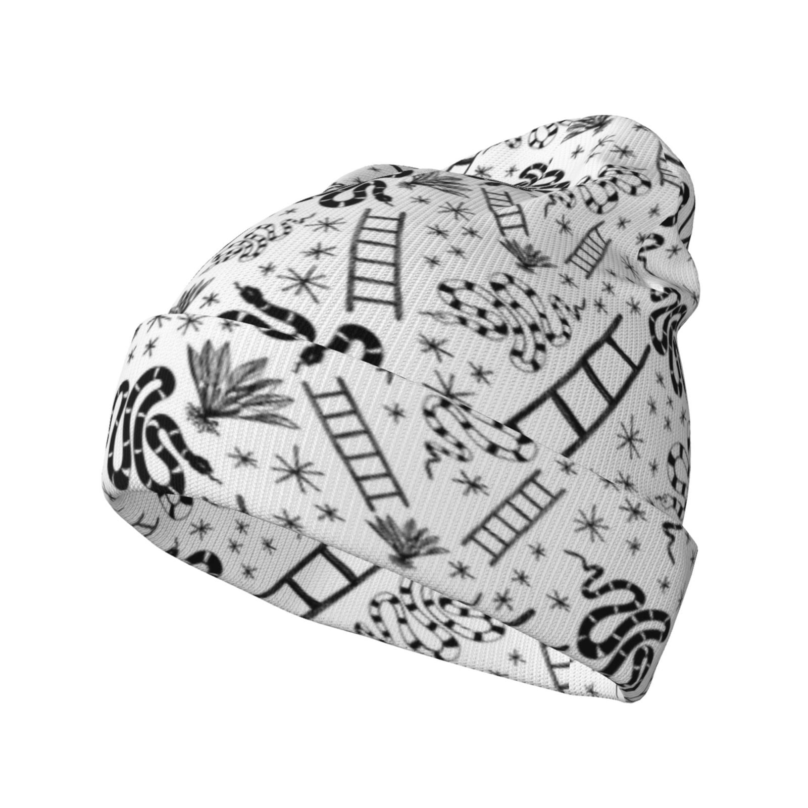 Hirioo Hand Drawn Snake for Men's Knit Cuffed Beanie for Outdoor ...