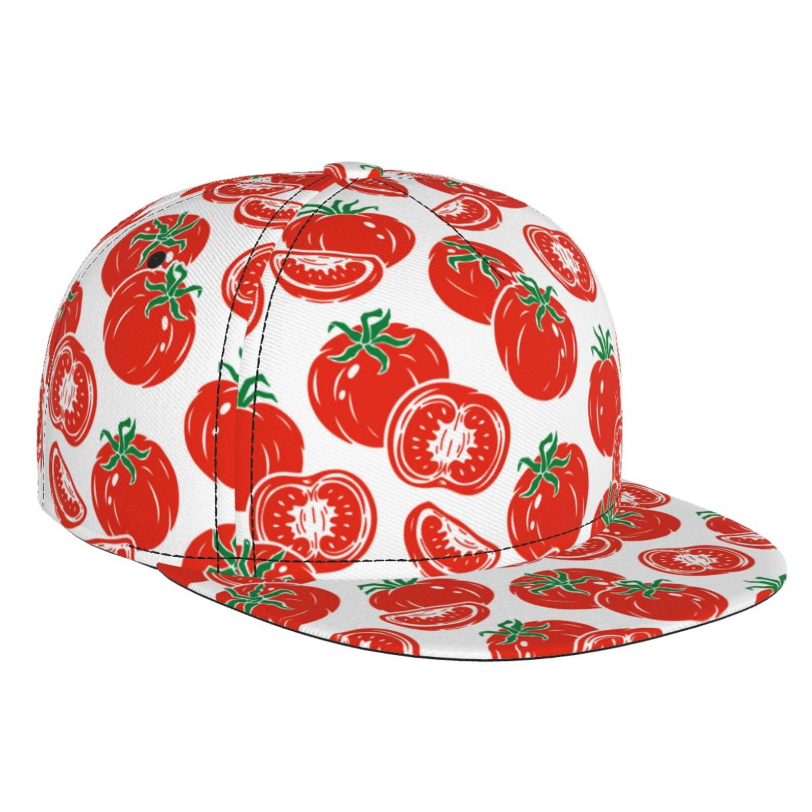 Hirioo Hand Drawn Tomatoes for Baseball Cap Men Cap Flat Brim for Men ...