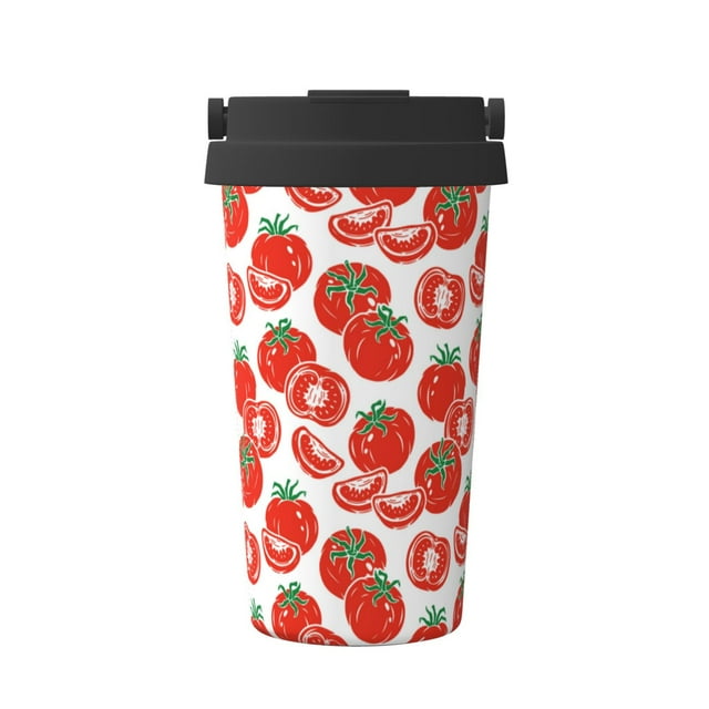 Hirioo Hand Drawn Tomatoes for Coffee Travel Mug Insulated Coffee Mug ...