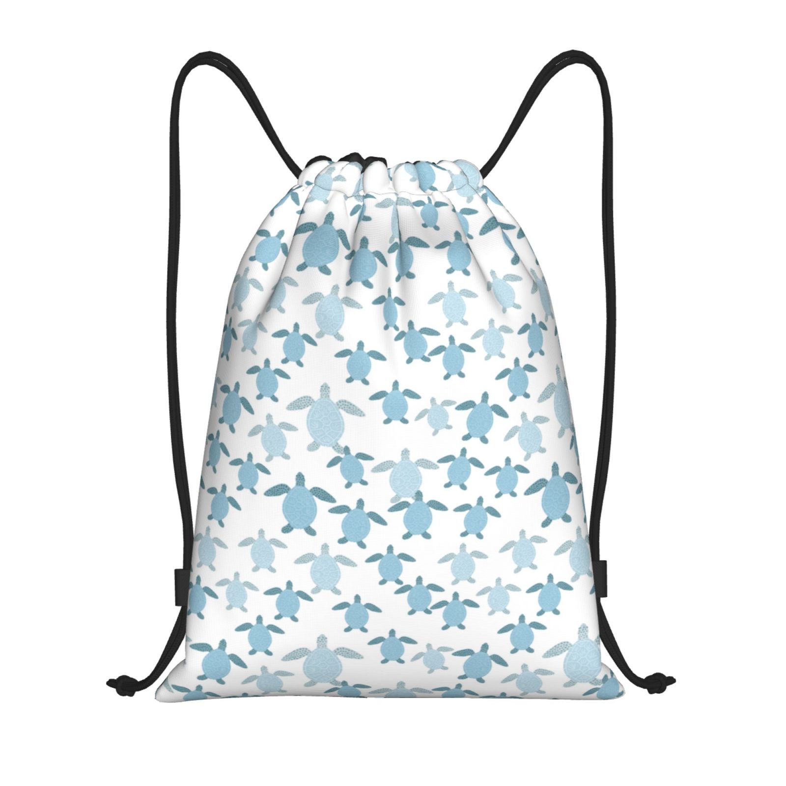 Hirioo Hand Drawn Turtle Print Drawstring Backpack Bag Sport Versatile ...