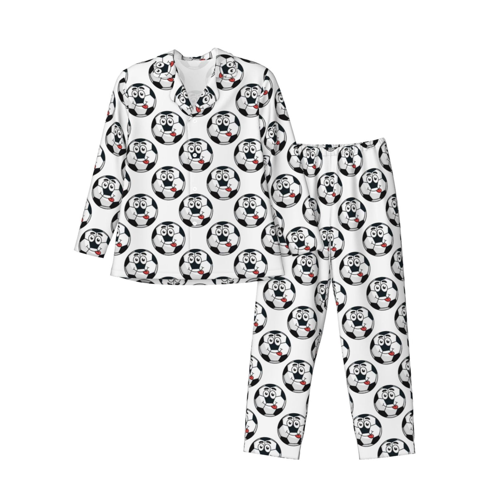 Hirioo Happy Football for Men's Pajama Sets 2 Piece Pjs Men's Long ...