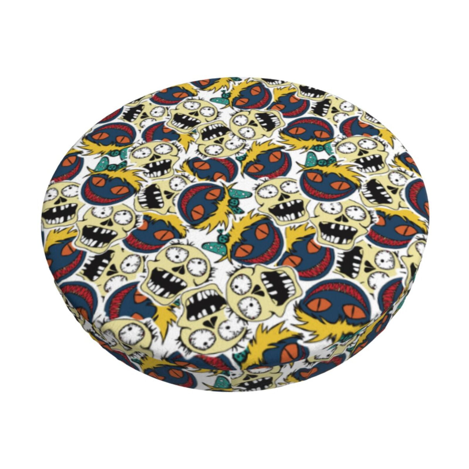 Hirioo Happy Skeleton for Round Bar Stool Seat Covers Washable Stool ...