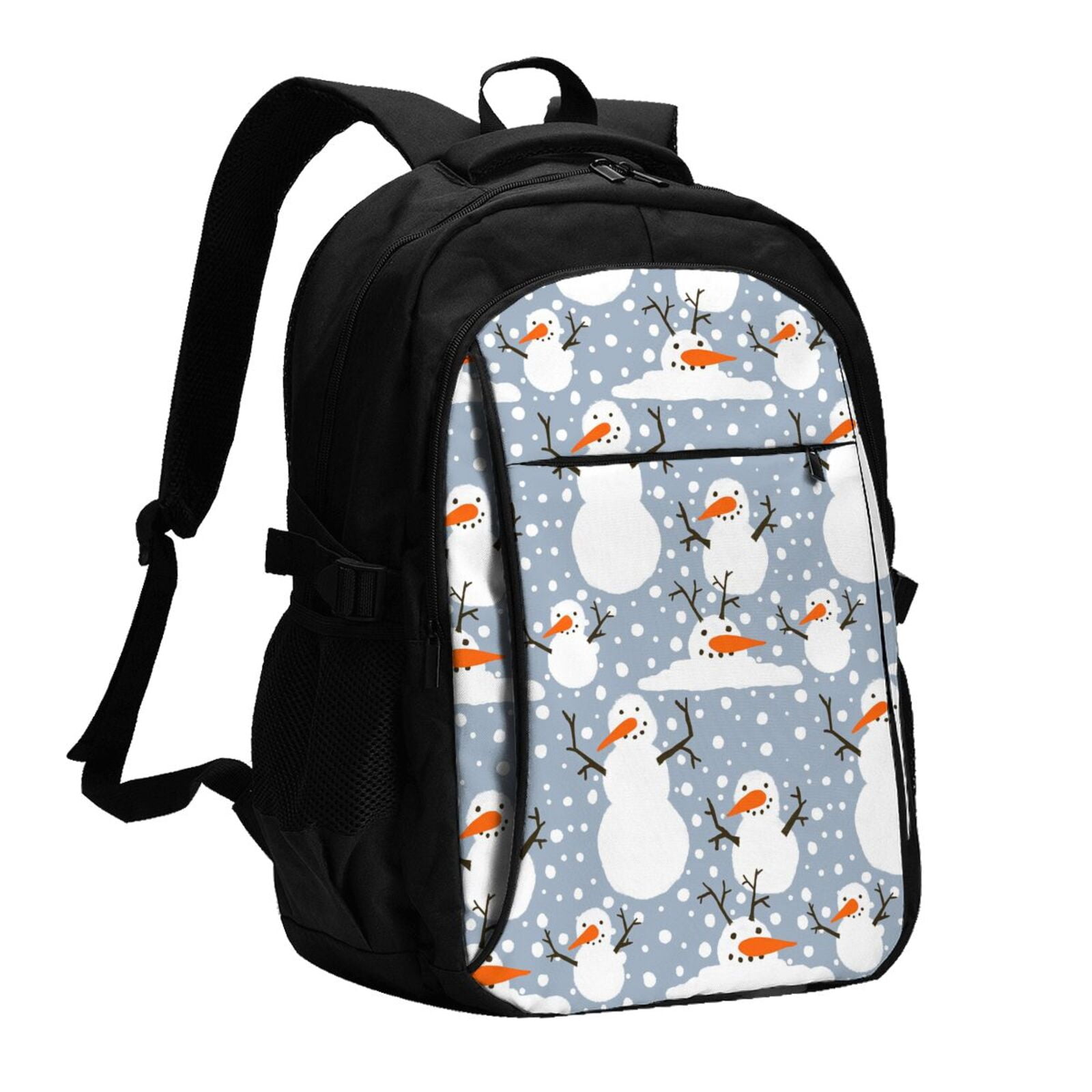 Hirioo Happy Snowmen Snowfall for Travel Laptop Backpack with USB ...