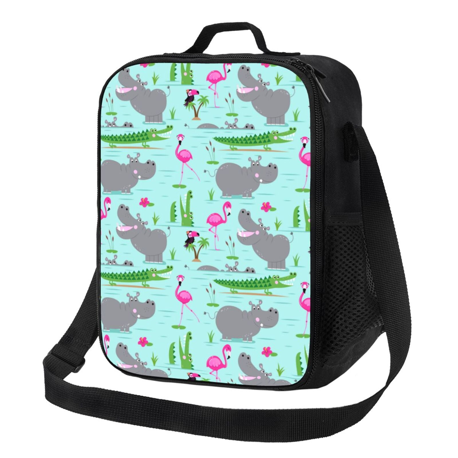 Hirioo Hippo With Flamingos And Crocodiles for Insulated Lunch Bag with ...