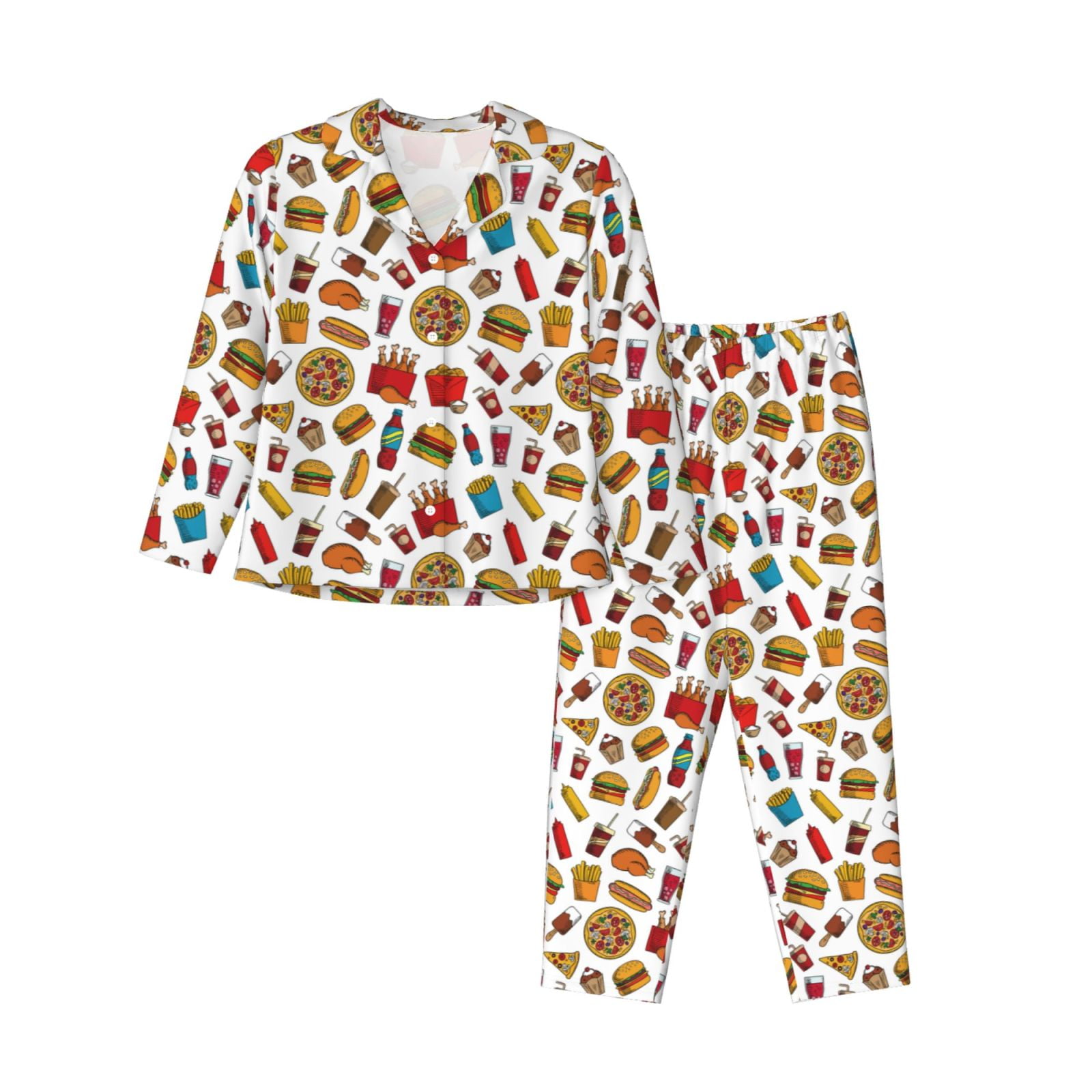 Hirioo Hot Dog Pizza for Women's Pajama Sets 2 Piece Pjs Women's Long ...