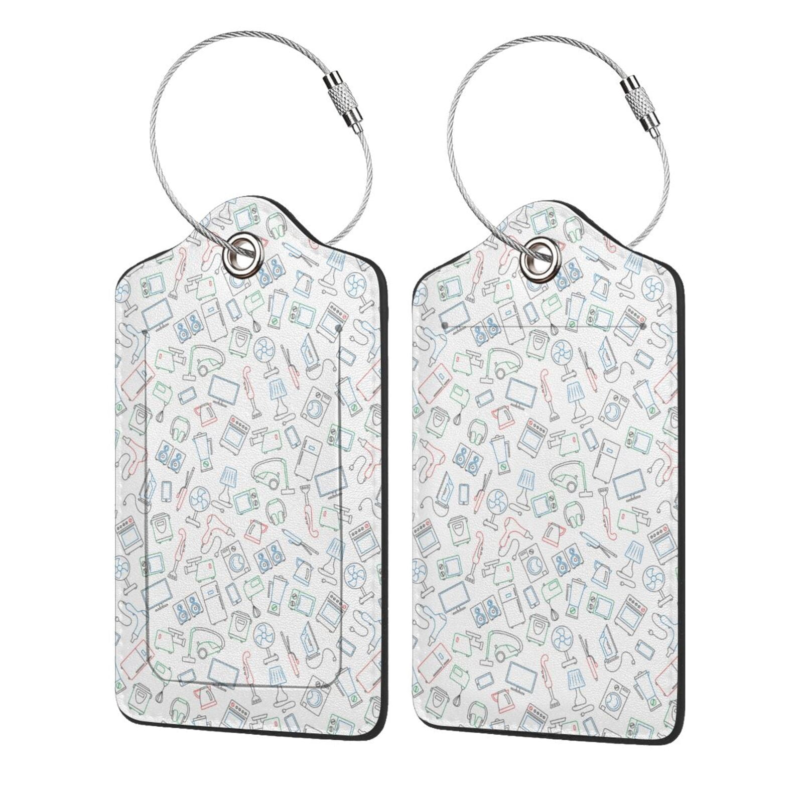 Hirioo Household Appliances Print Leather Luggage Tag with Stainless ...