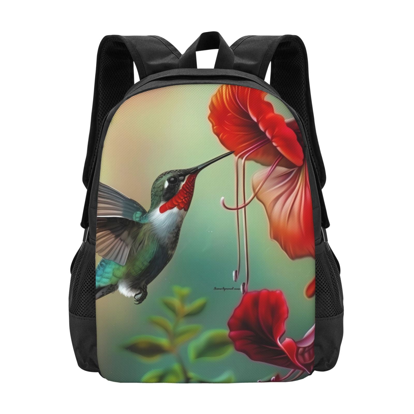 Hirioo Hummingbird Floral Paradise for Minimalist Backpack Large ...