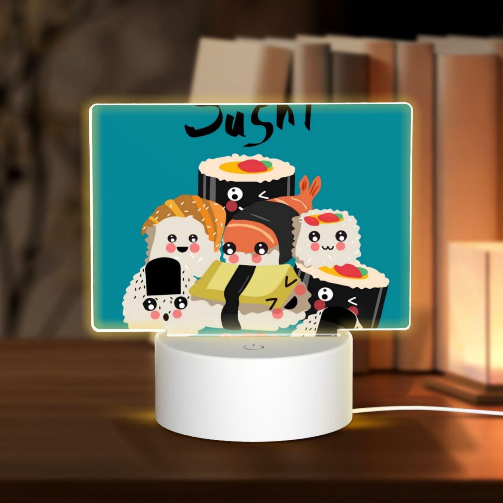 Hirioo I Love Sushi for Rectangular Acrylic with Night Light Best Gifts ...