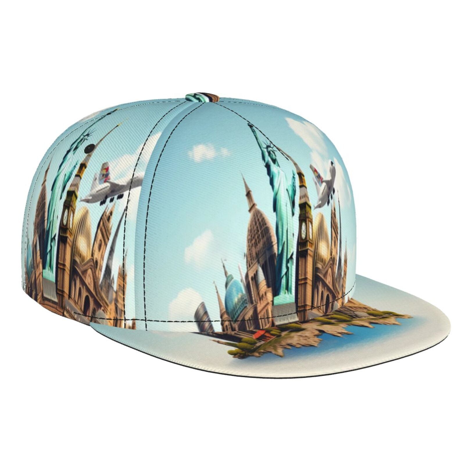 Hirioo Iconic Global Landmarks for Baseball Cap Men Cap Flat Brim for ...