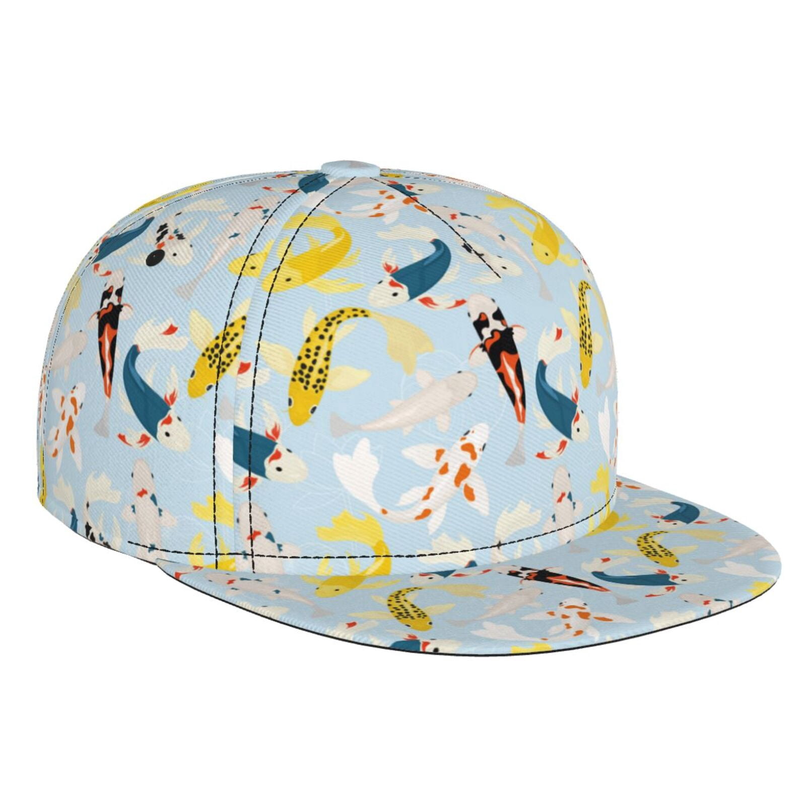 Hirioo Japanese Carps for Baseball Cap Men Cap Flat Brim for Men Women ...